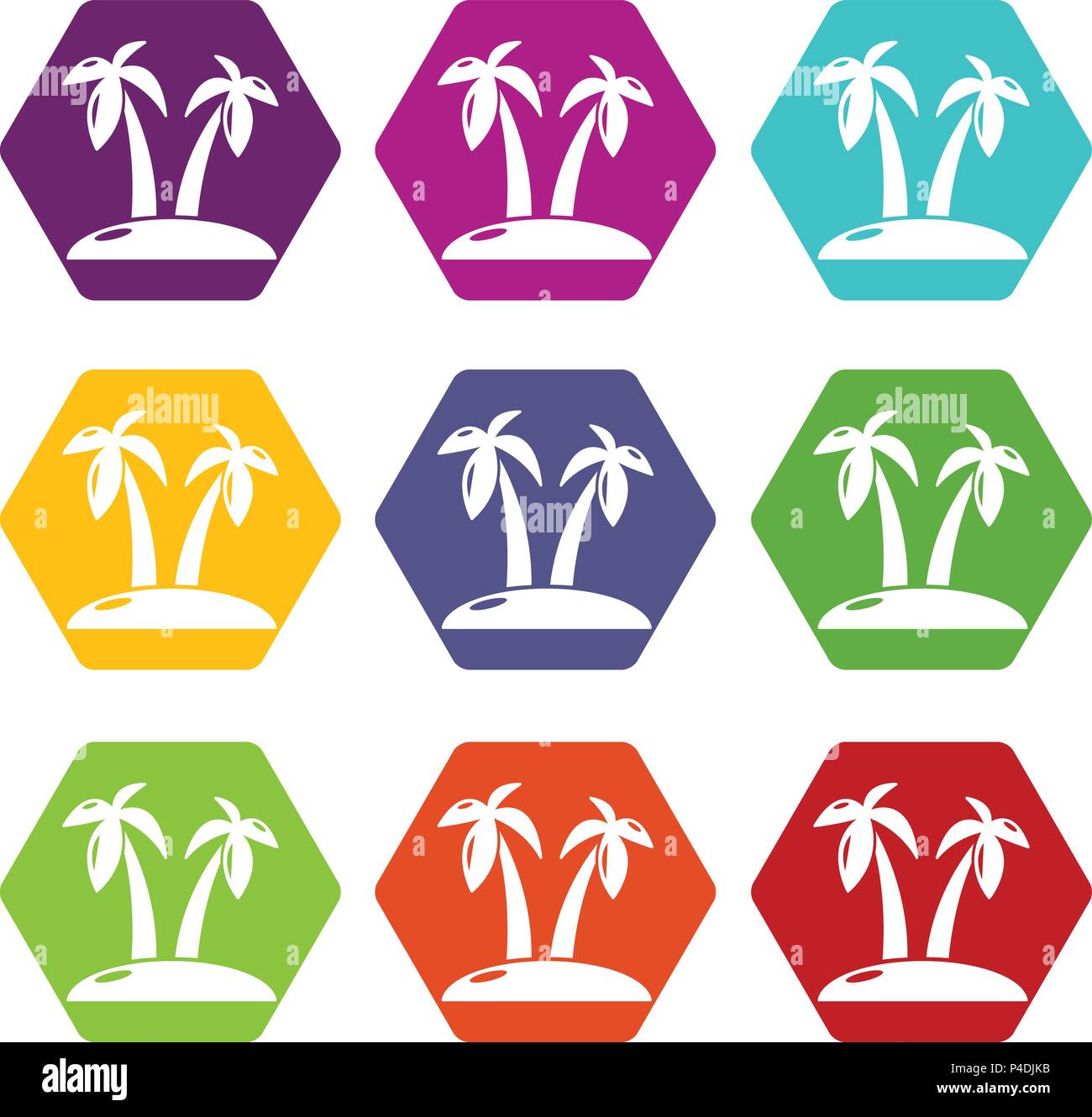 Tropical island icons set 9 vector Stock Vector Image & Art - Alamy