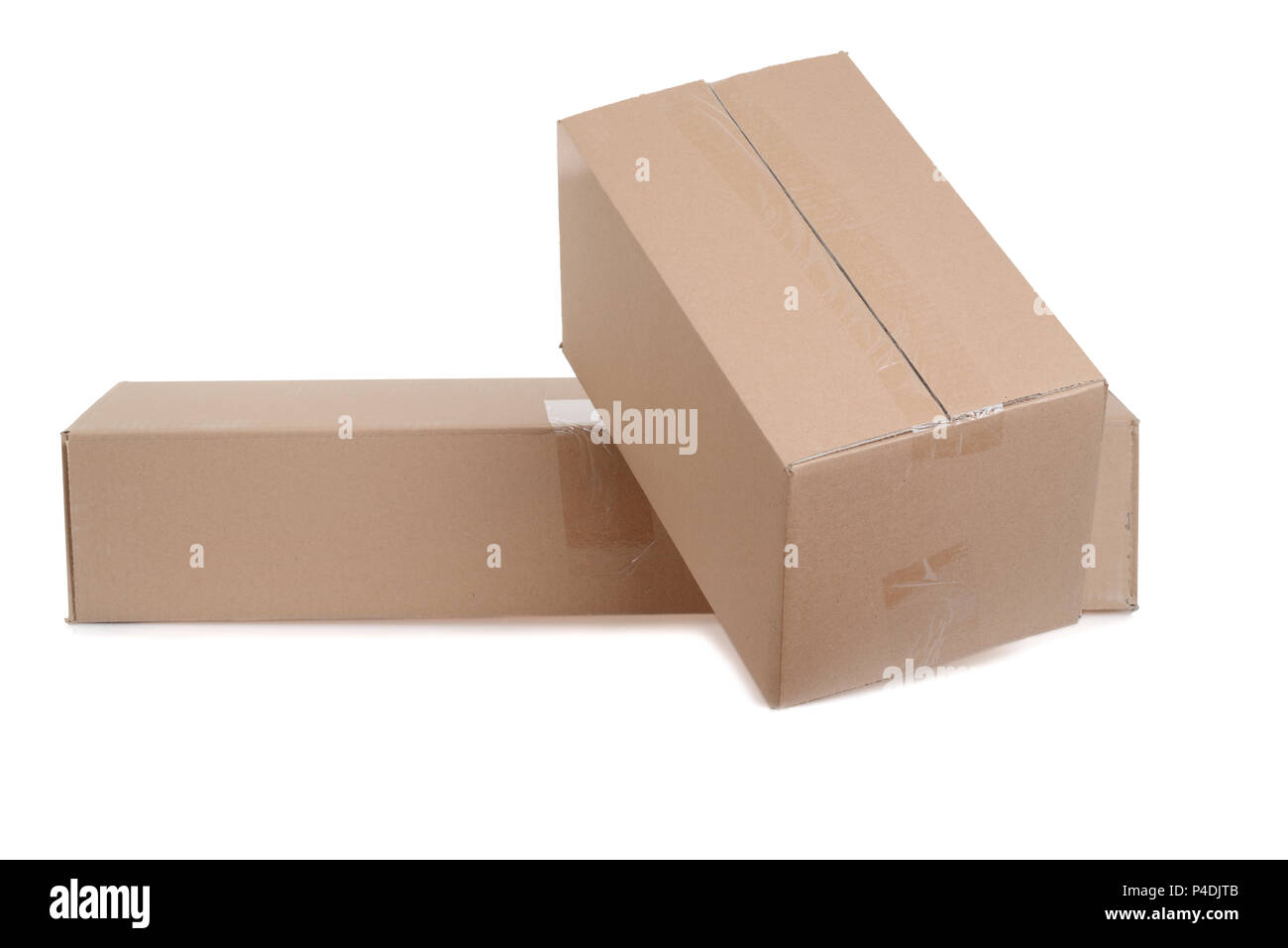 two cardboard boxes on white background Stock Photo - Alamy