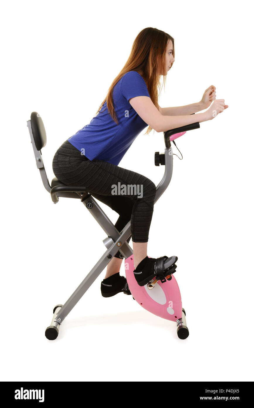 Indoor biking workout woman hi-res stock photography and images - Alamy