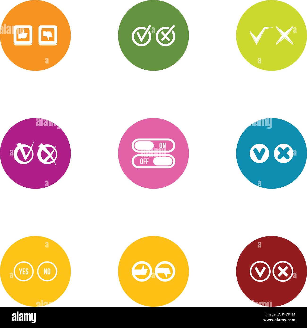 Accept icons set, flat style Stock Vector Image & Art - Alamy