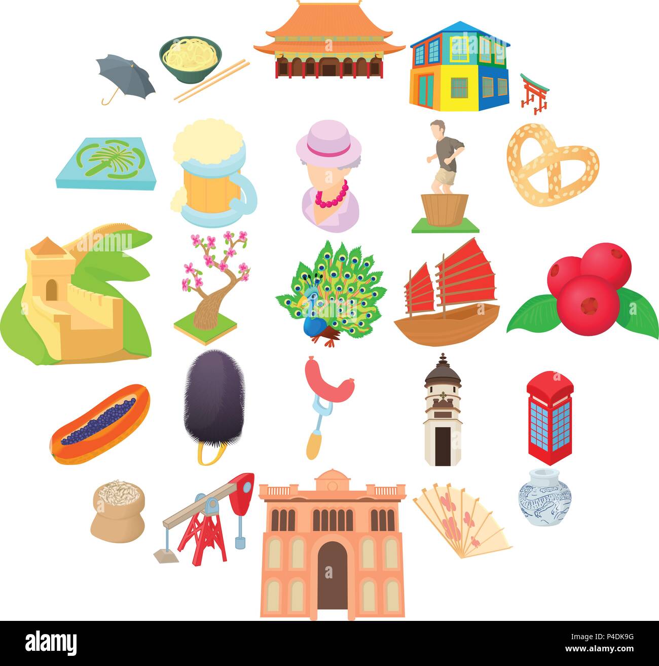 Culture of communication icons set, cartoon style Stock Vector Image ...