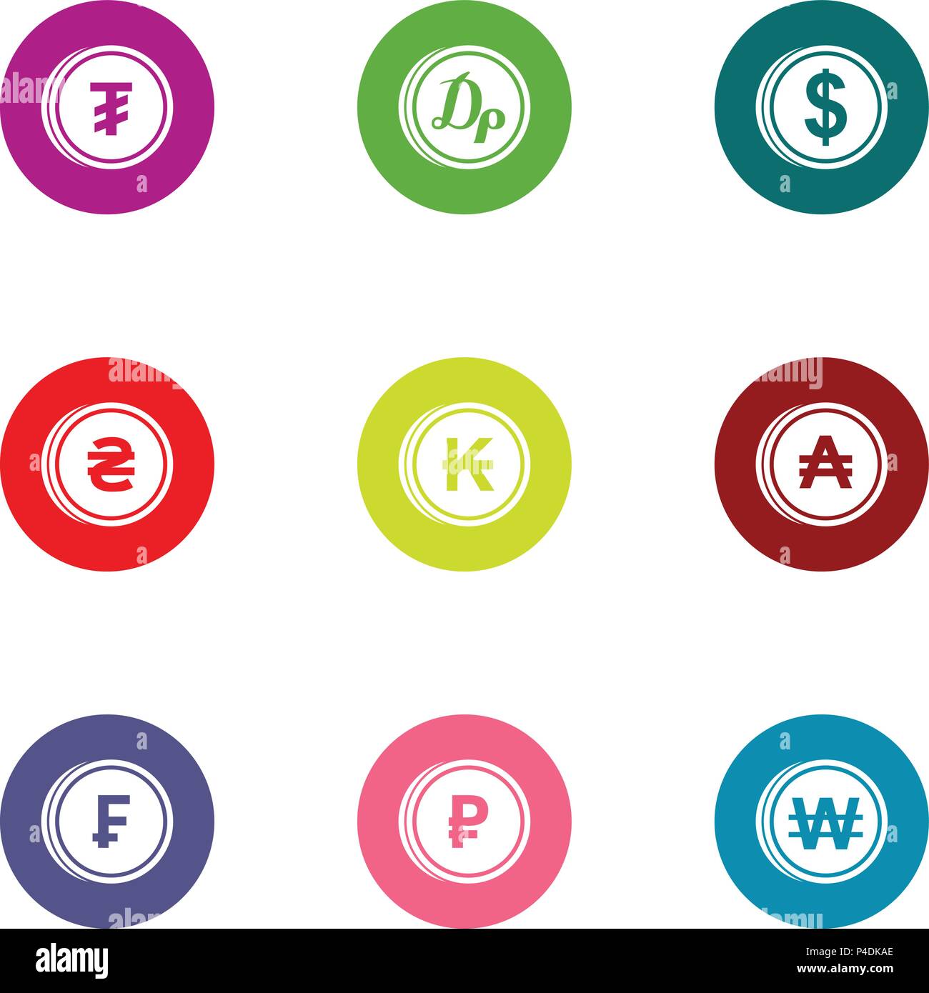 Cent icons set, flat style Stock Vector Image & Art - Alamy