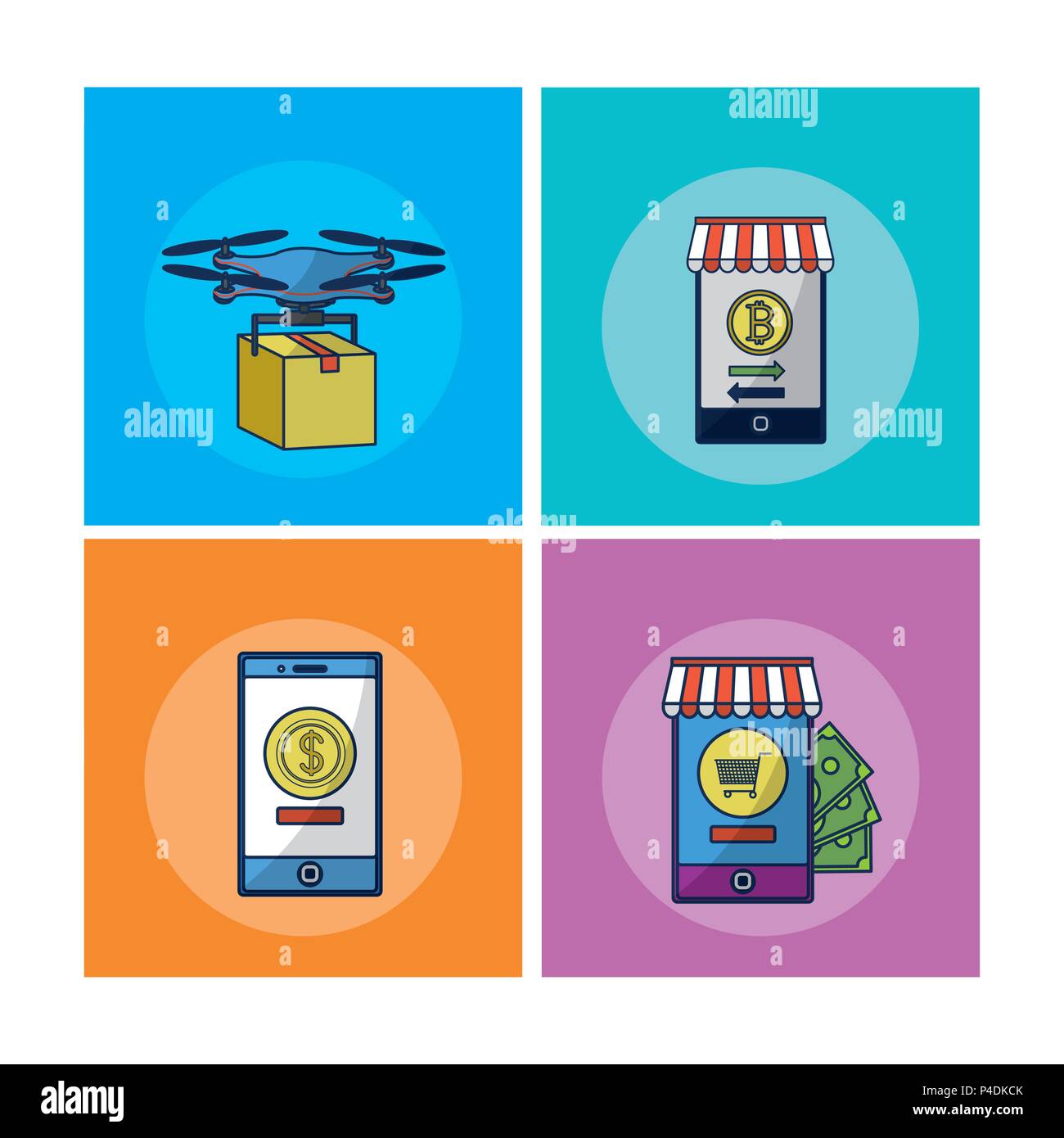 Financial technology square frames Stock Vector Image & Art - Alamy