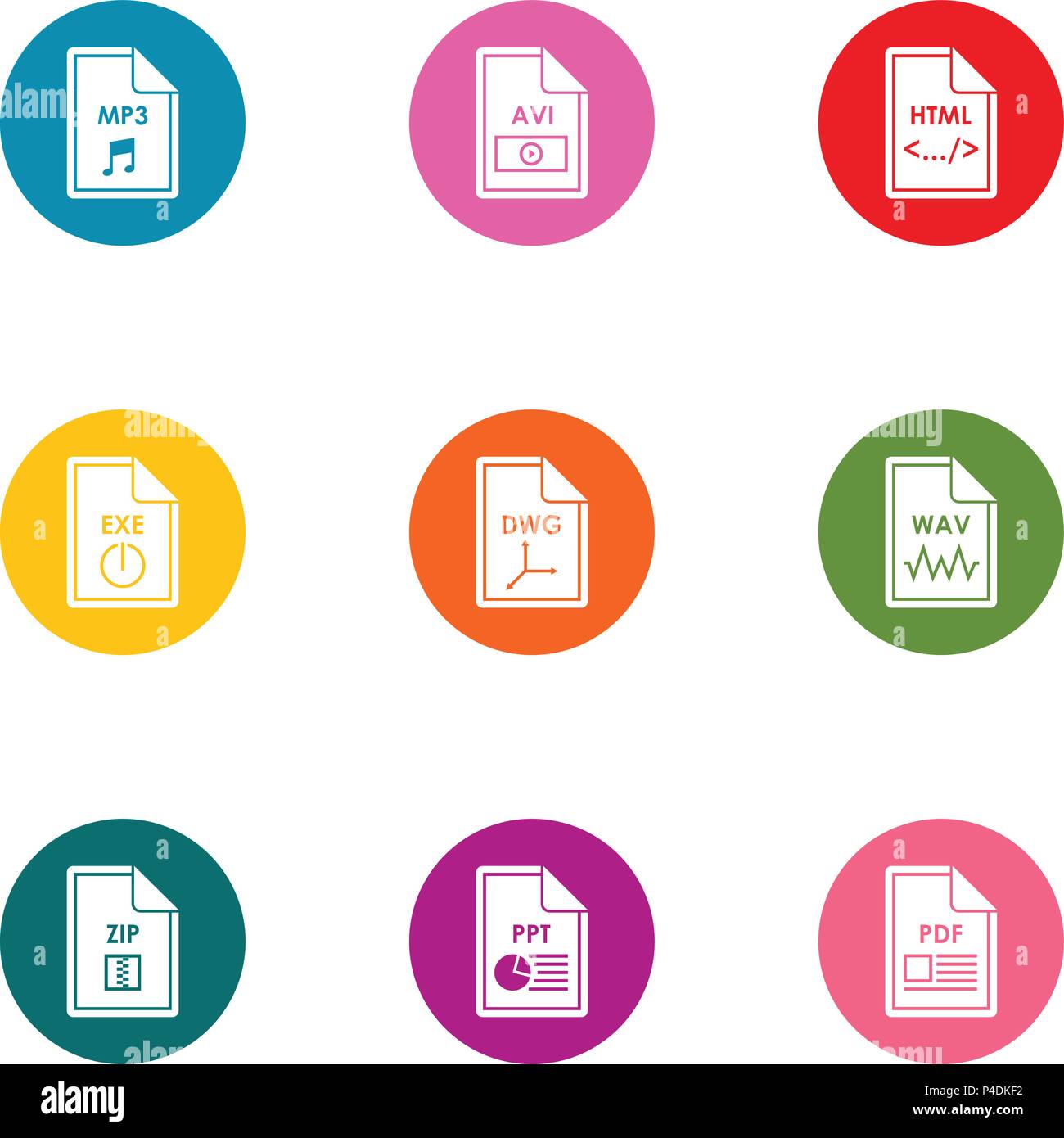 File icons set, flat style Stock Vector Image & Art - Alamy