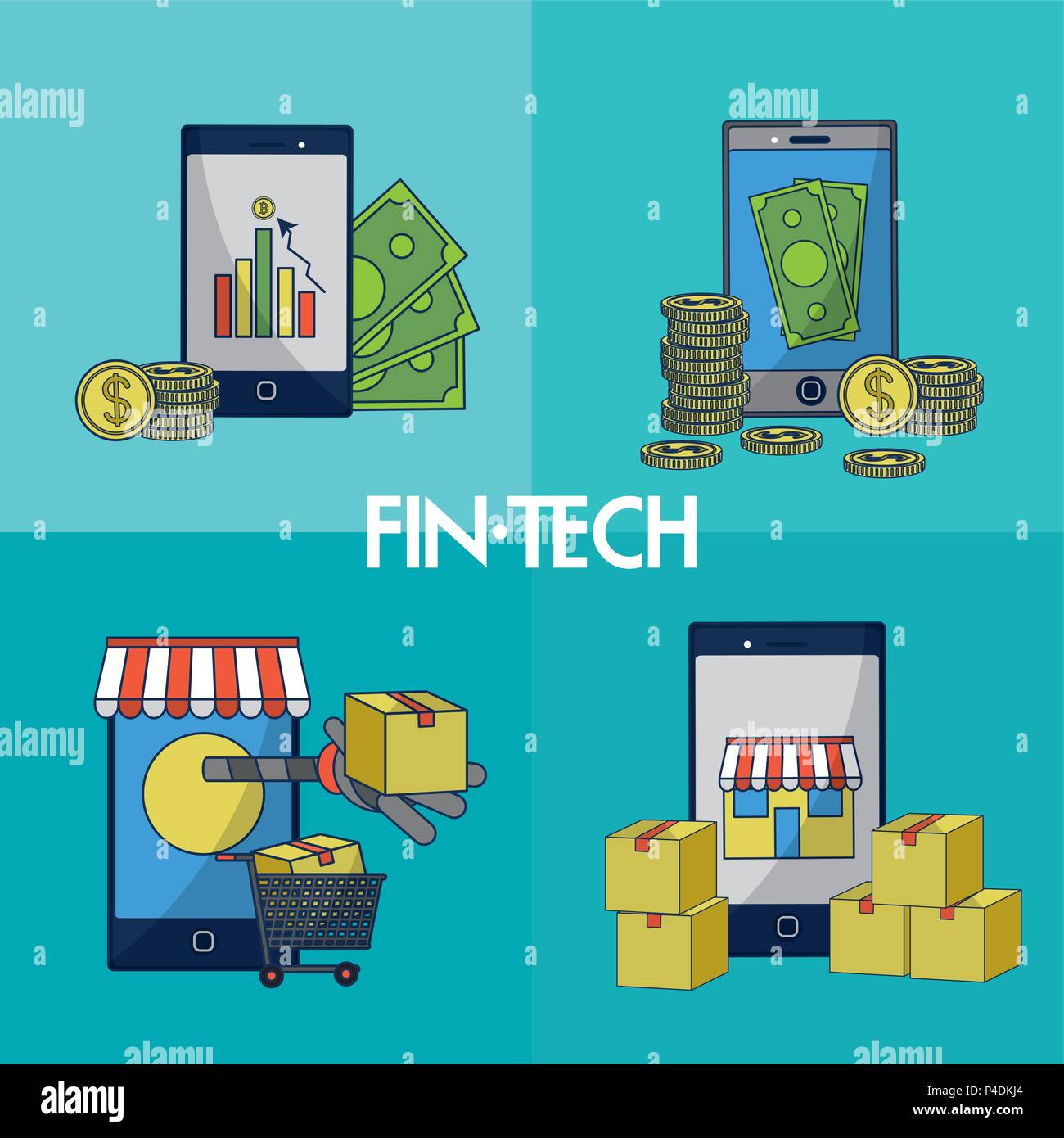 Financial technology square frames Stock Vector Image & Art - Alamy
