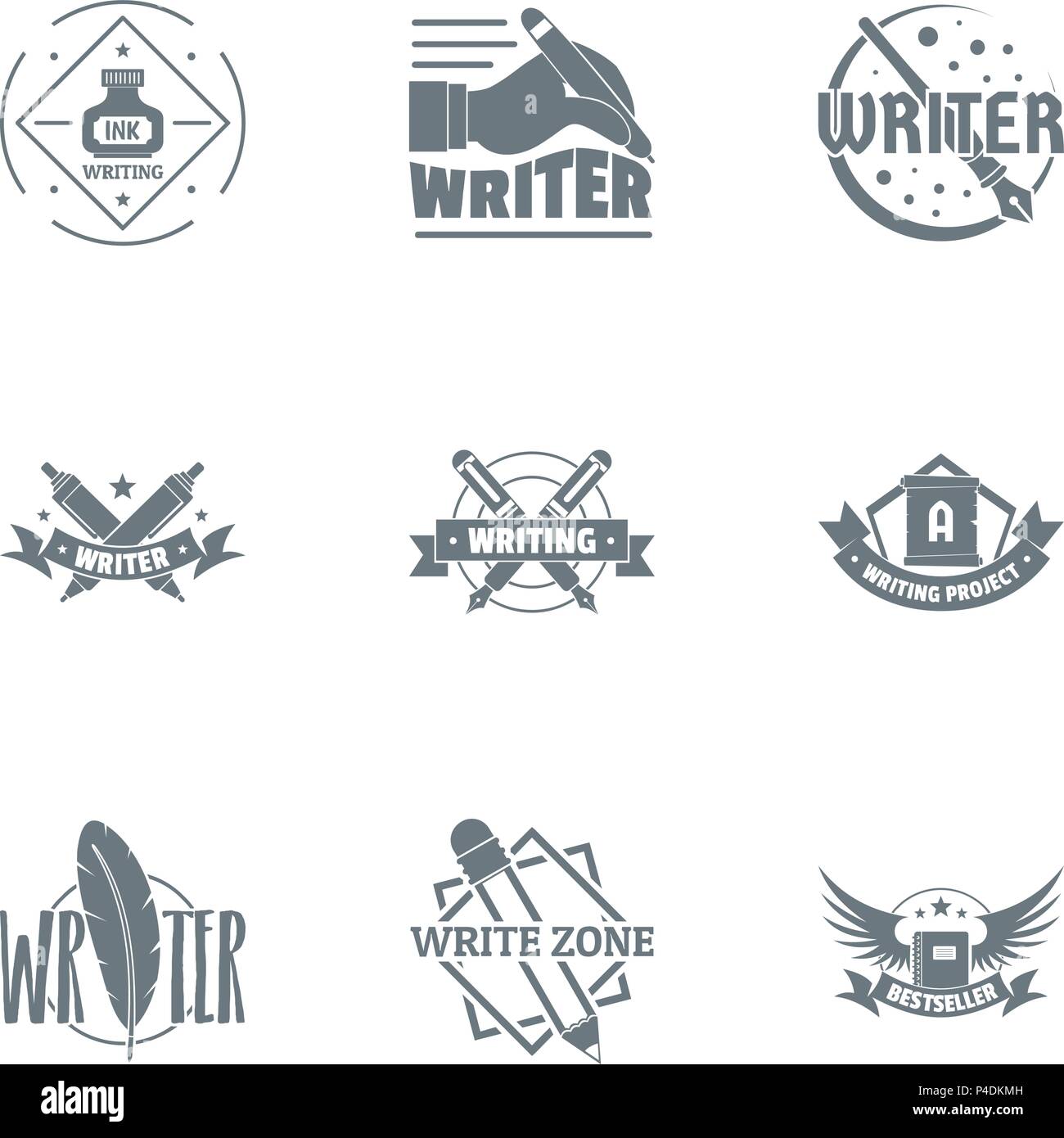 Pen logo set, simple style Stock Vector Image & Art - Alamy