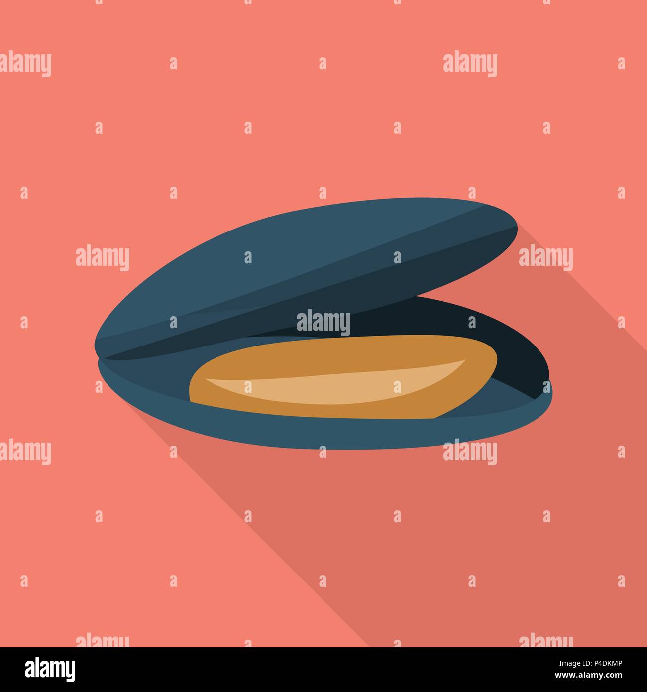 Open mussel shell Stock Vector Images - Alamy