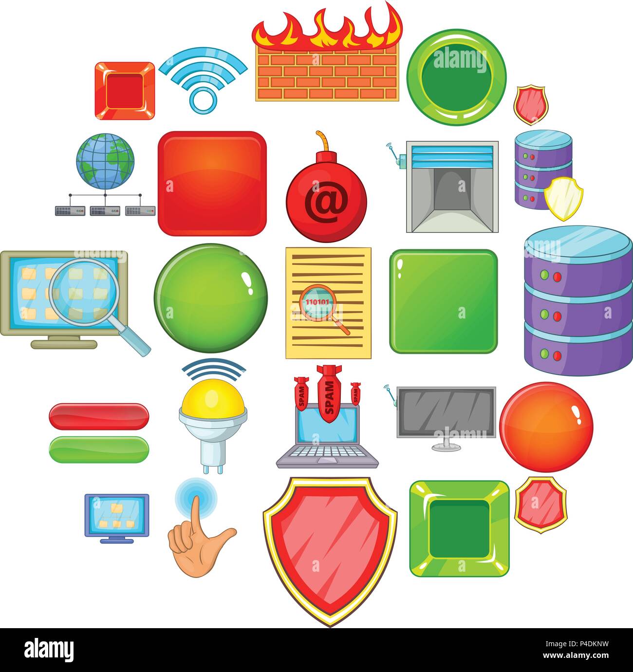 Data protection icons set, cartoon style Stock Vector Image & Art - Alamy