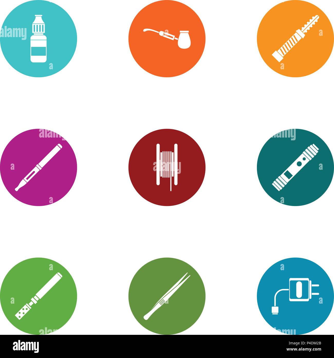 Smoke shop icons set, flat style Stock Vector Image & Art - Alamy