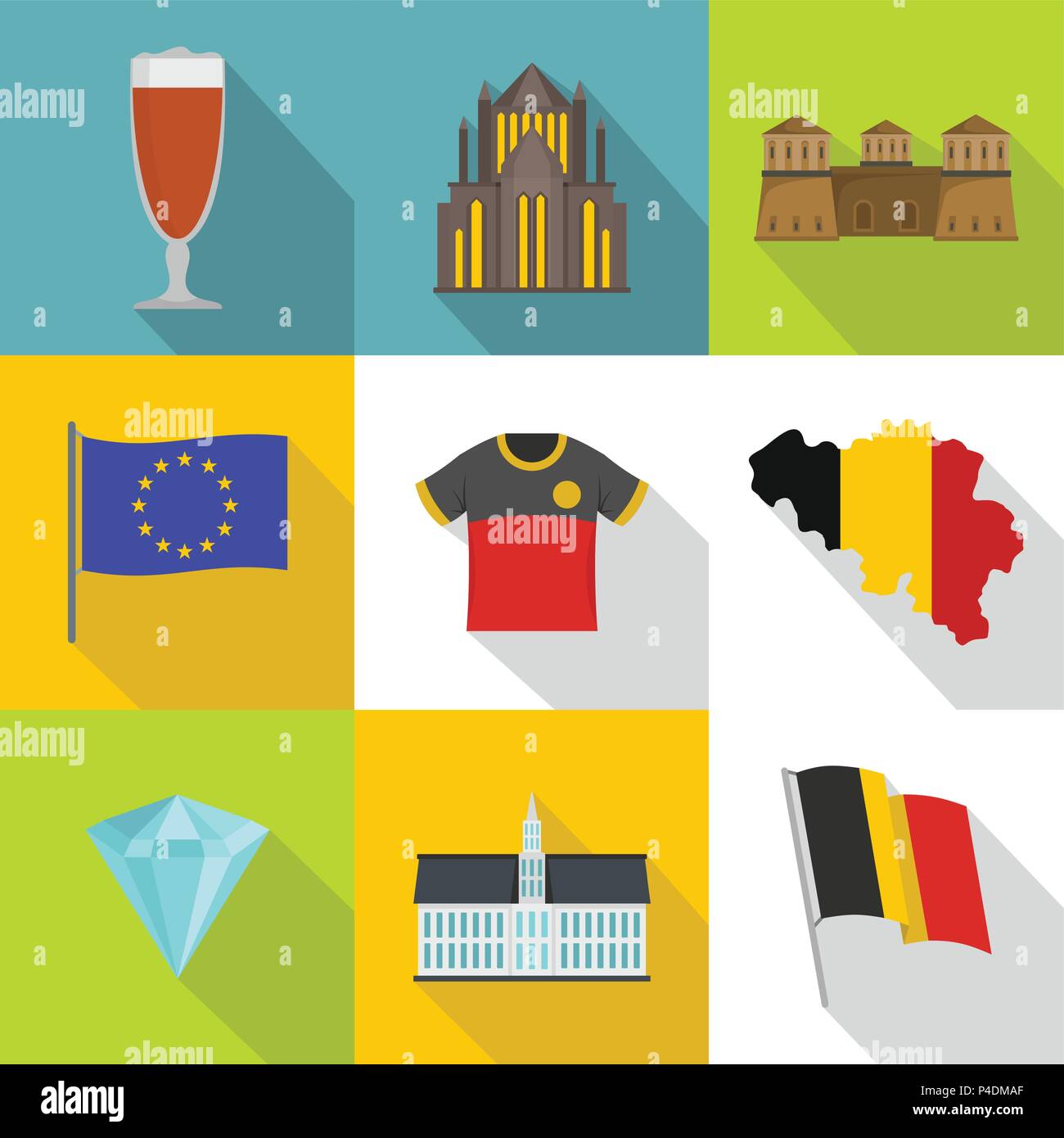 German food icons set, flat style Stock Vector Image & Art - Alamy