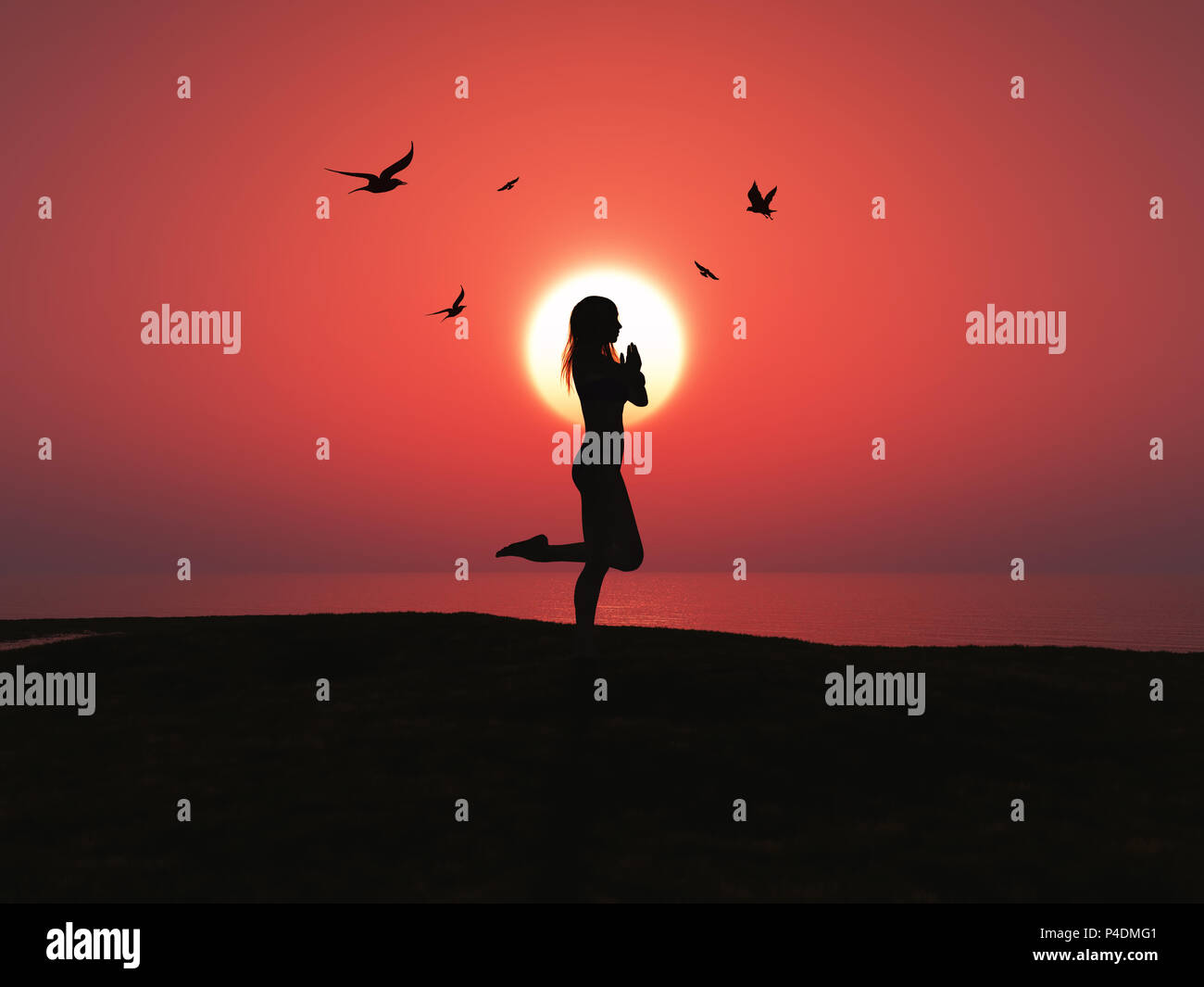 Flying yoga pose hi-res stock photography and images - Alamy