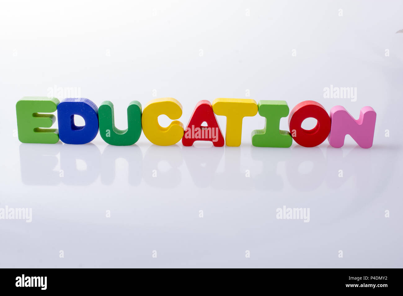 the word EDUCATION written with colorful letter blocks Stock Photo - Alamy