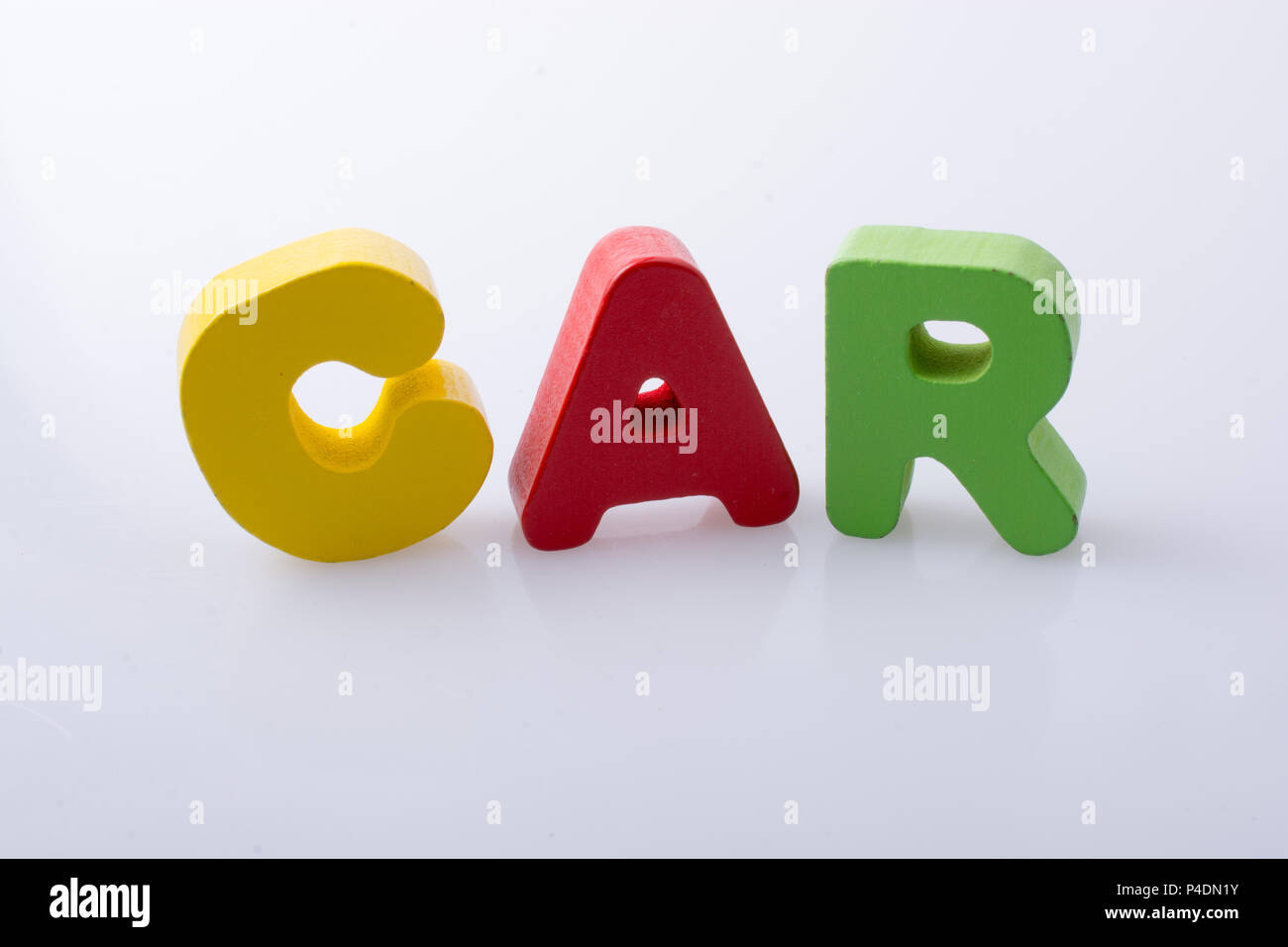 the word CAR written with colorful letter blocks Stock Photo - Alamy