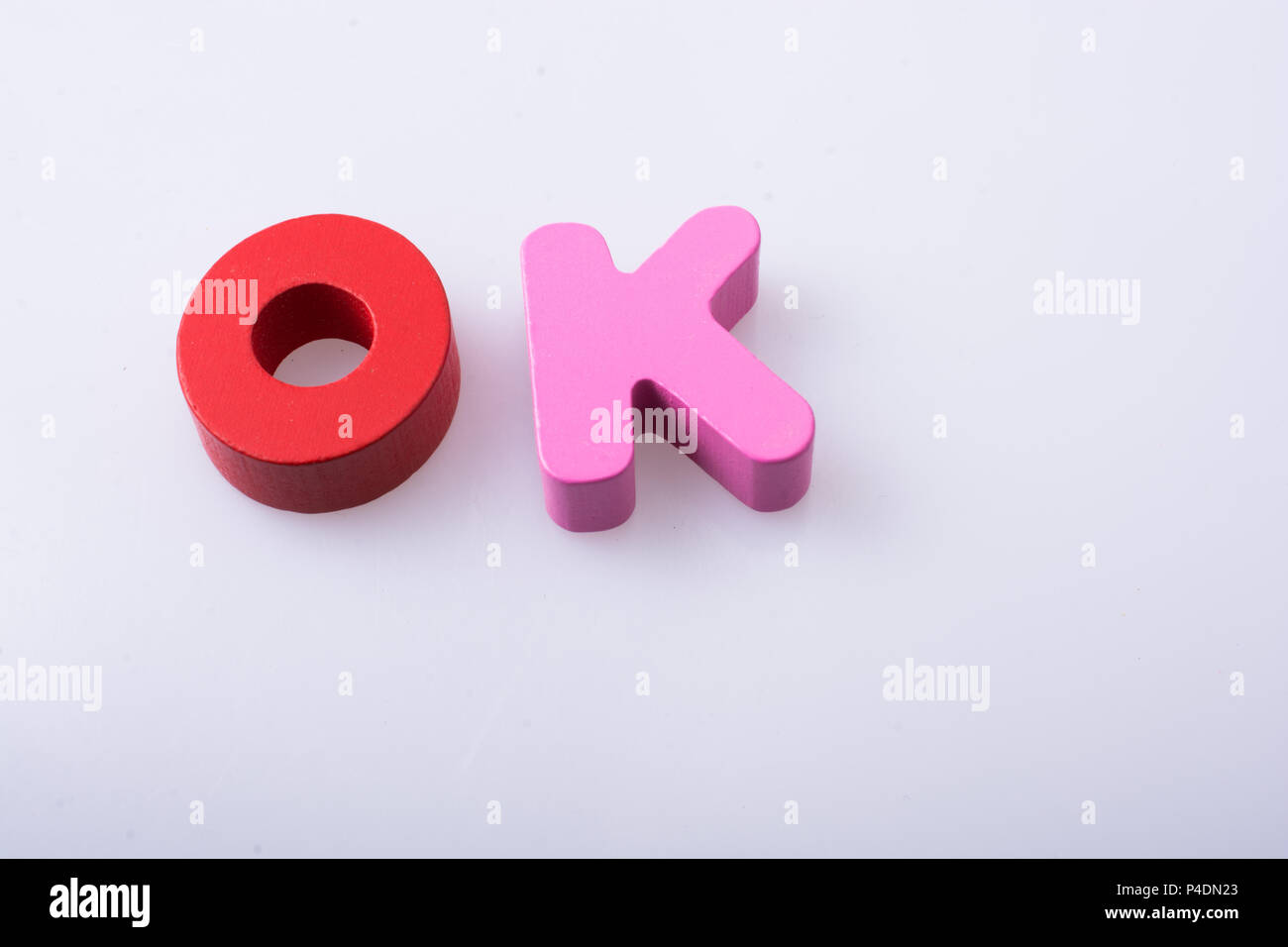 the word OK written with colorful letter blocks Stock Photo - Alamy