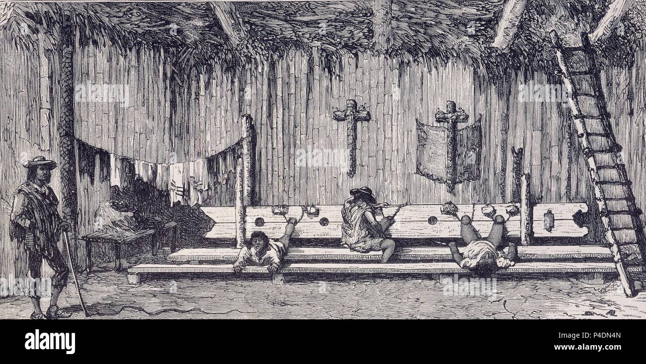 EL CASTIGO DEL CEPO APLICADO EN LA LAGUNA - MEXICO - GRABADO SIGLO XIX ...