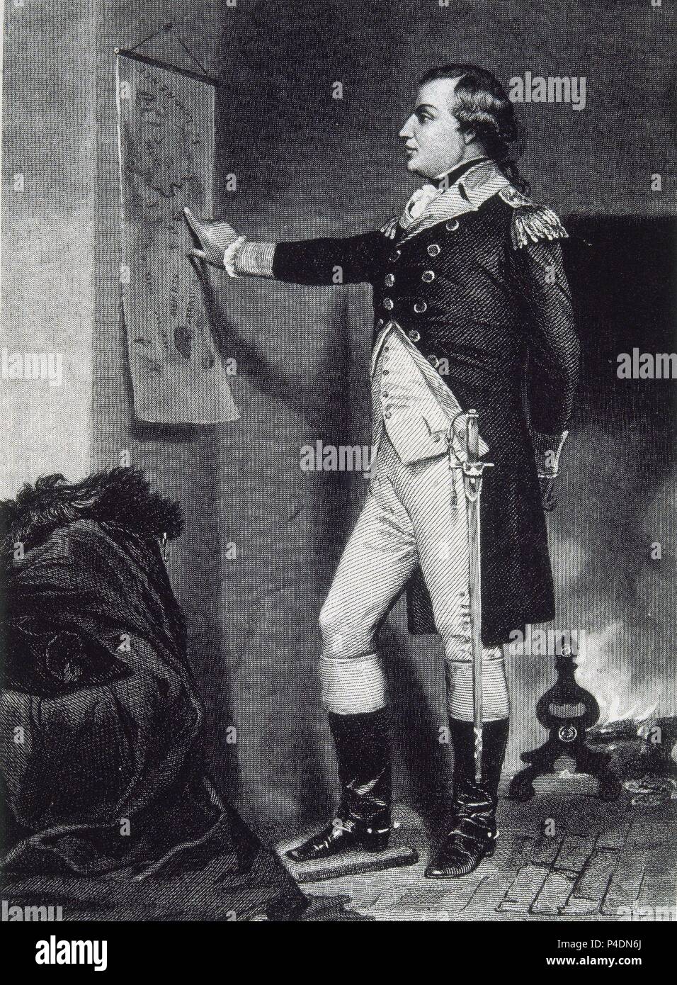 RICHARD MONTGOMERY (1738/1775) PREPARANDO LA RUTA A QUEBEC - GRABADO ...