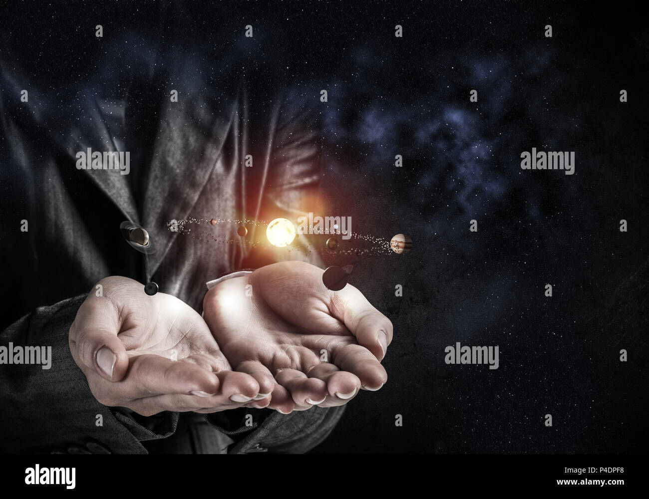 Hands and solar system planets hi-res stock photography and images - Alamy