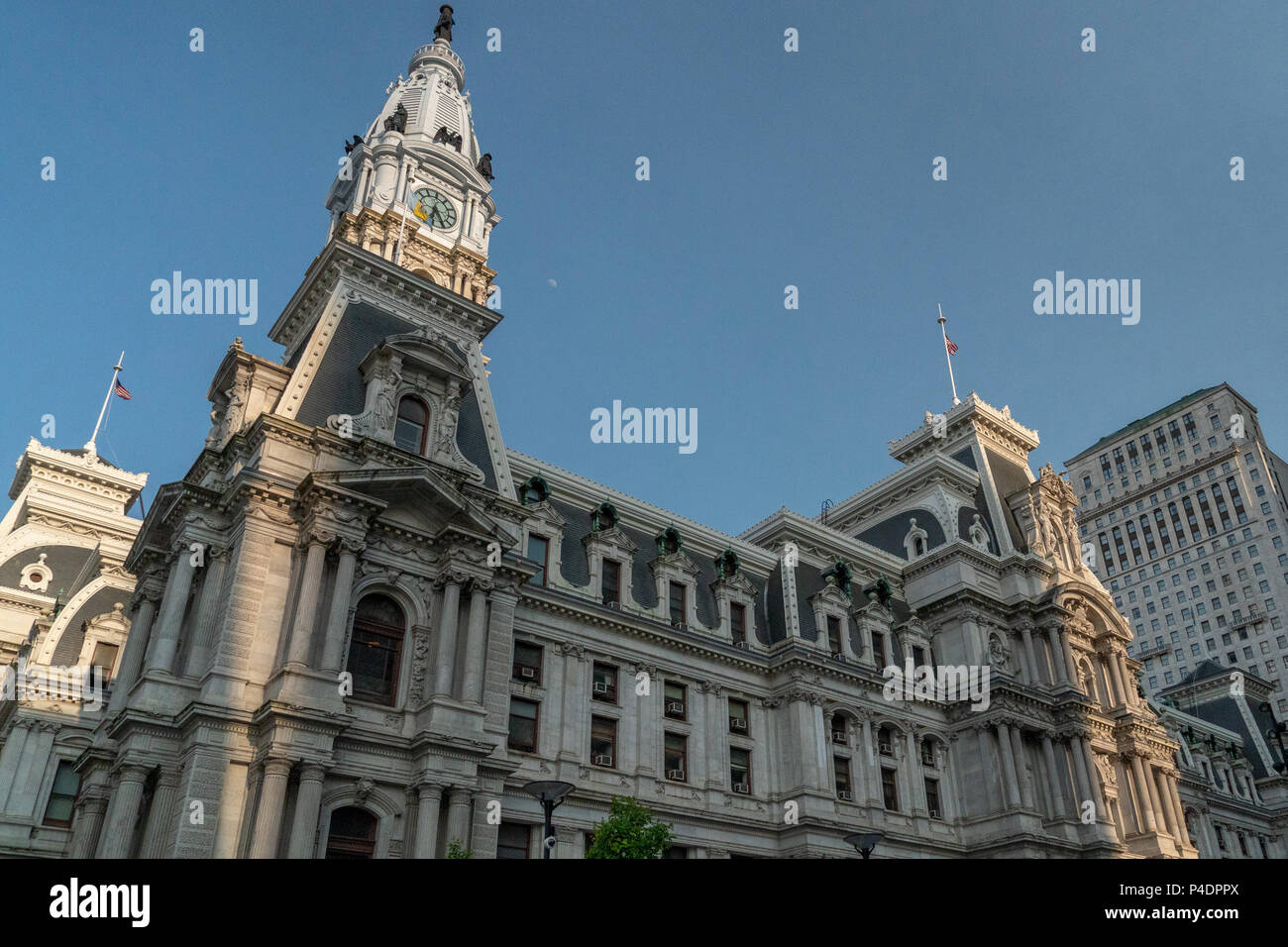 city hall in philadelphia unusual view angle detail Stock Photo - Alamy