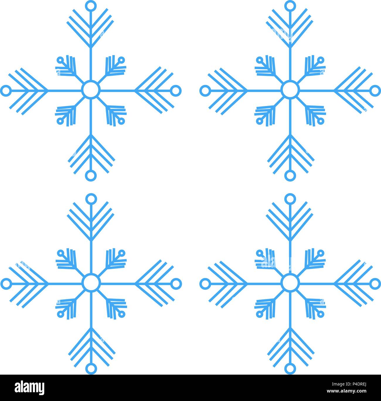 Snowflakes thin line ftat design Stock Vector Image & Art - Alamy