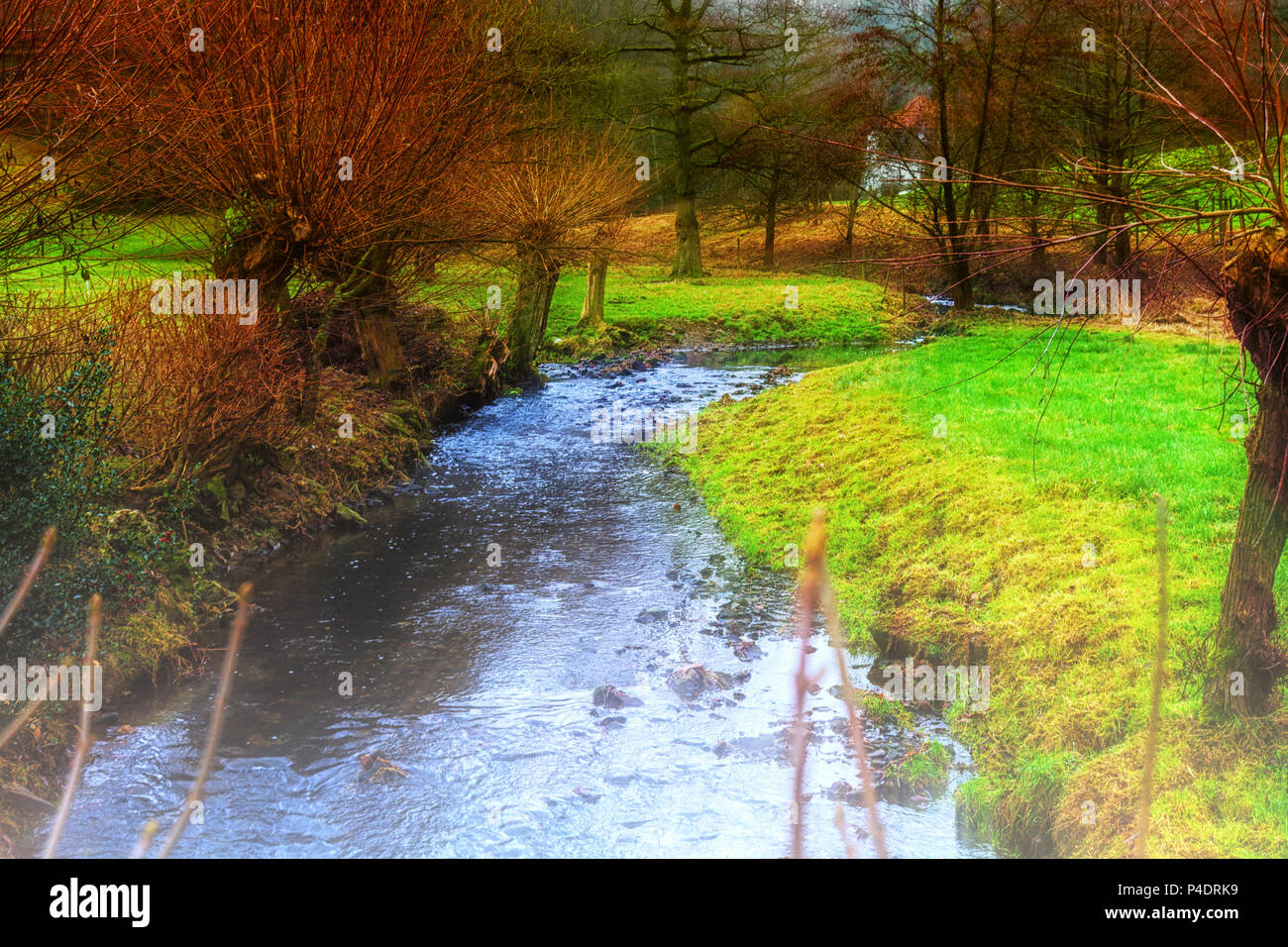 Clear water flows through a beautiful riverine landscape Stock Photo ...