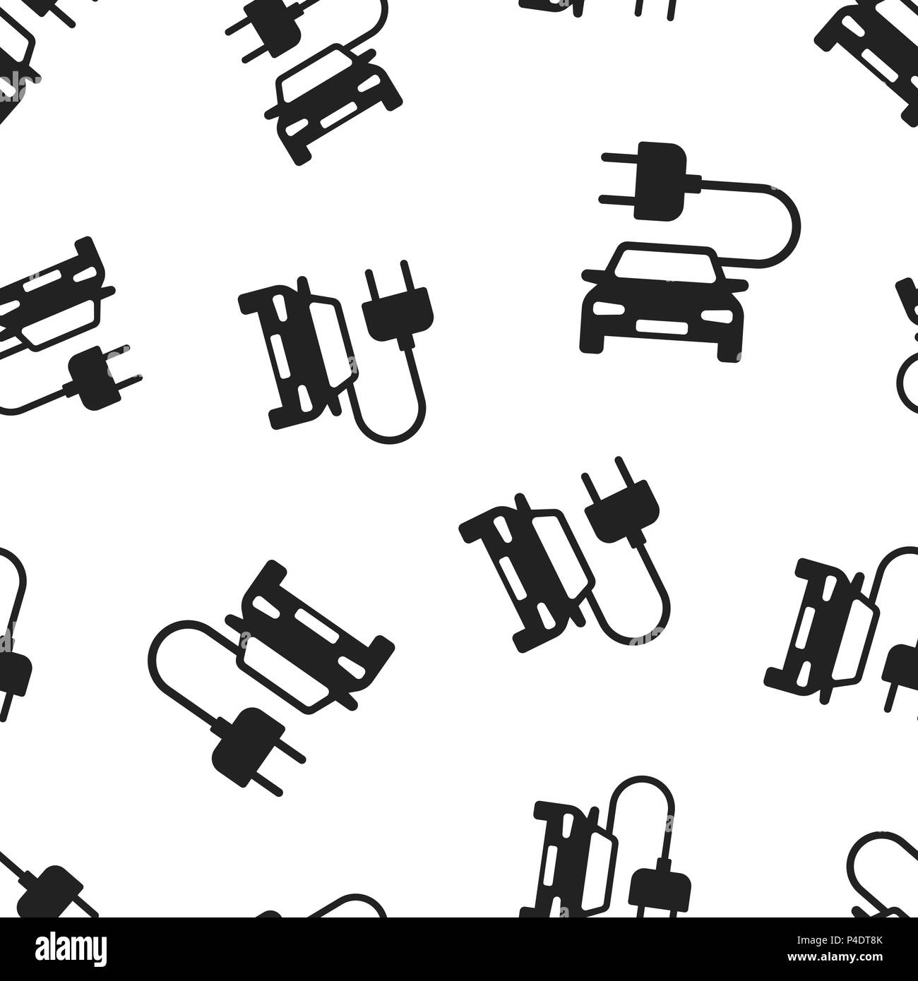Electro car icon seamless pattern background. Business concept vector ...