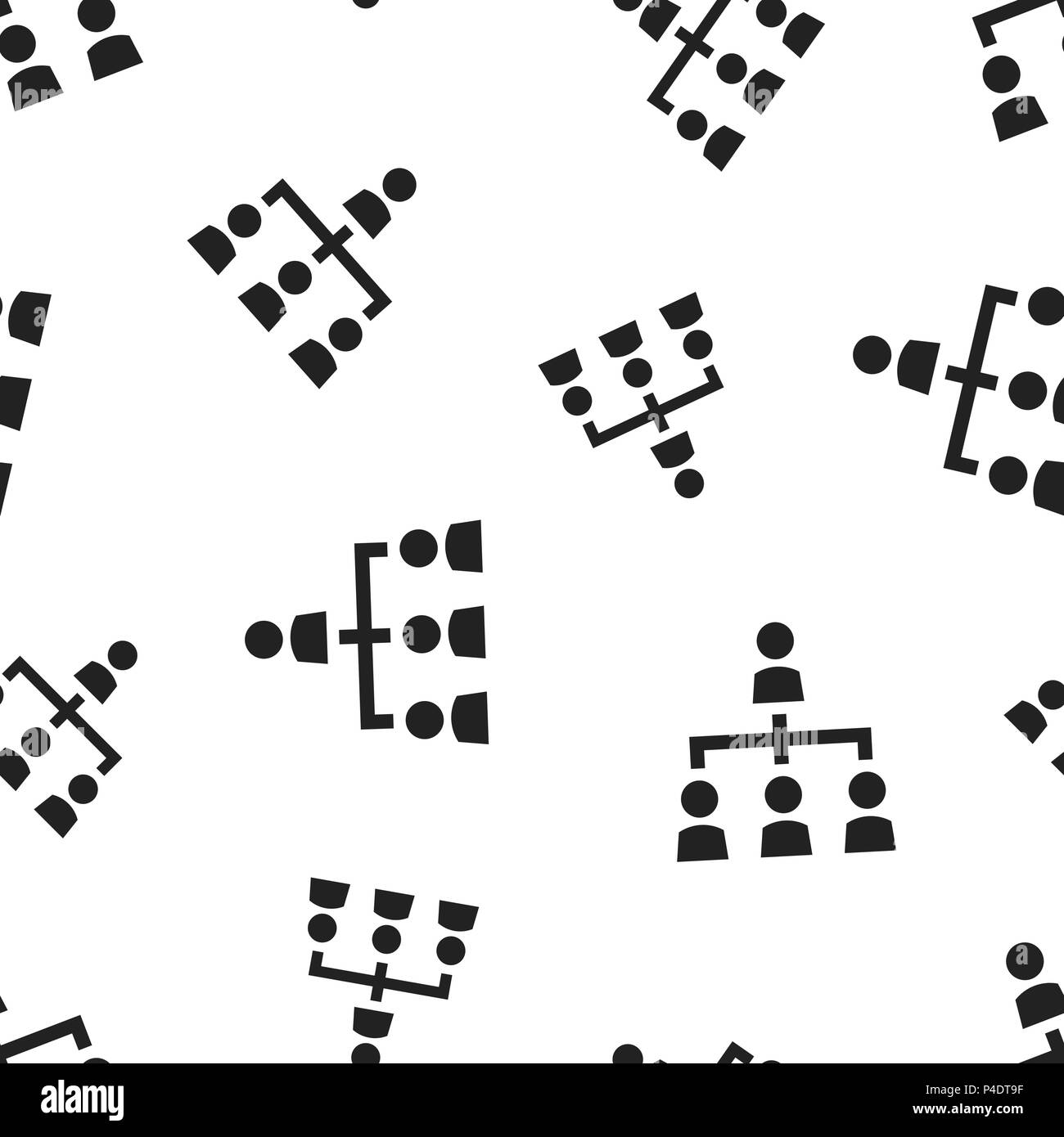 Corporate organization chart icon seamless pattern background. Business ...