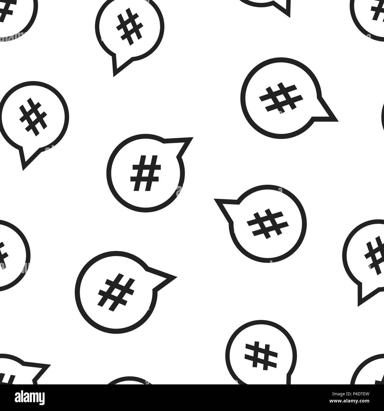 Hashtag icon seamless pattern background. Business concept vector ...