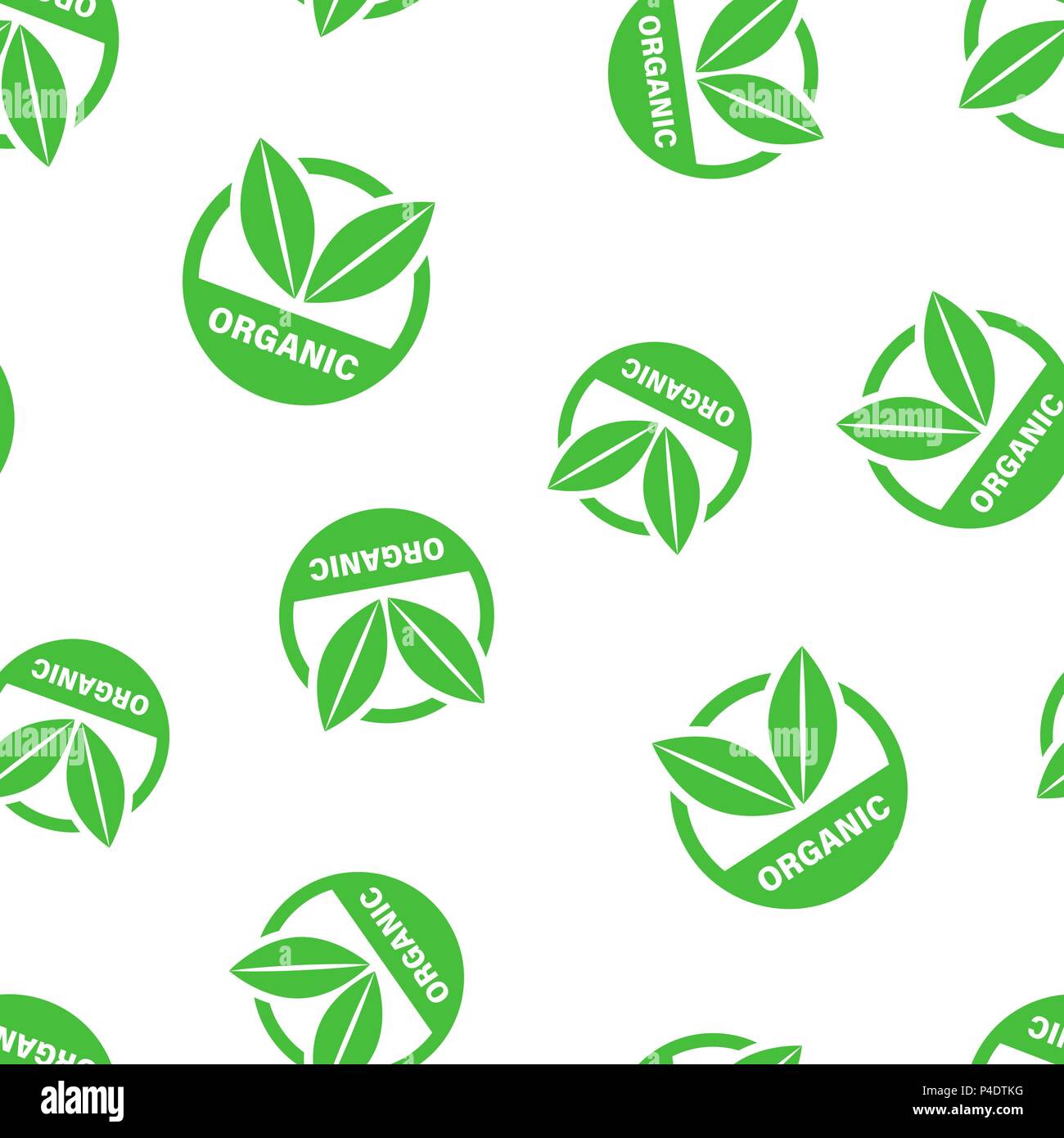 Organic label badge icon seamless pattern background. Business concept ...