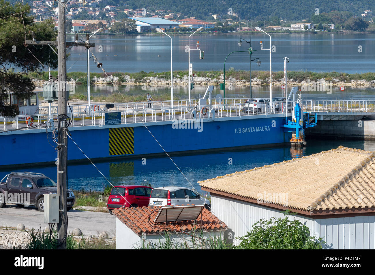 The Floating Bridge and Causeway at Lefkada Stock Photo - Alamy
