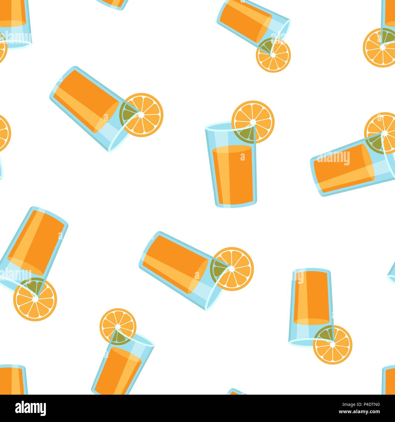Orange fruit juice icon seamless pattern background. Business concept ...