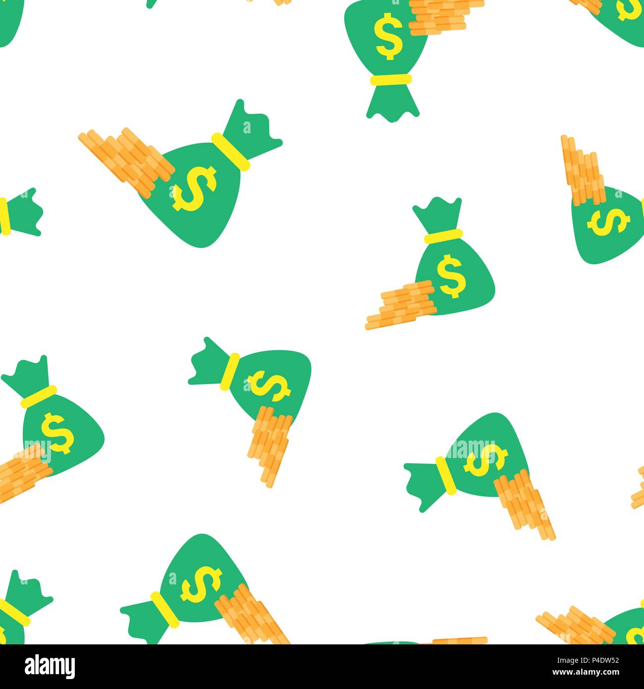 Money coins with money bag icon seamless pattern background. Business ...