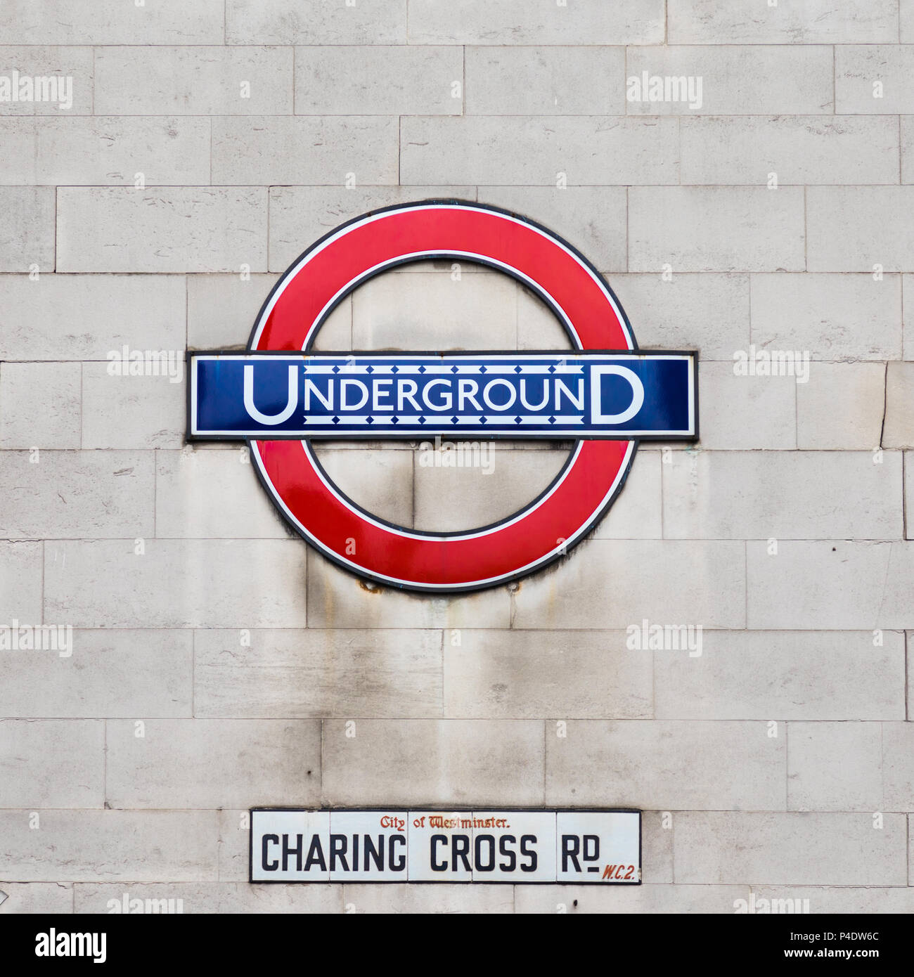 London, UK - 8 June 2017: The iconic sign for the London Underground on ...
