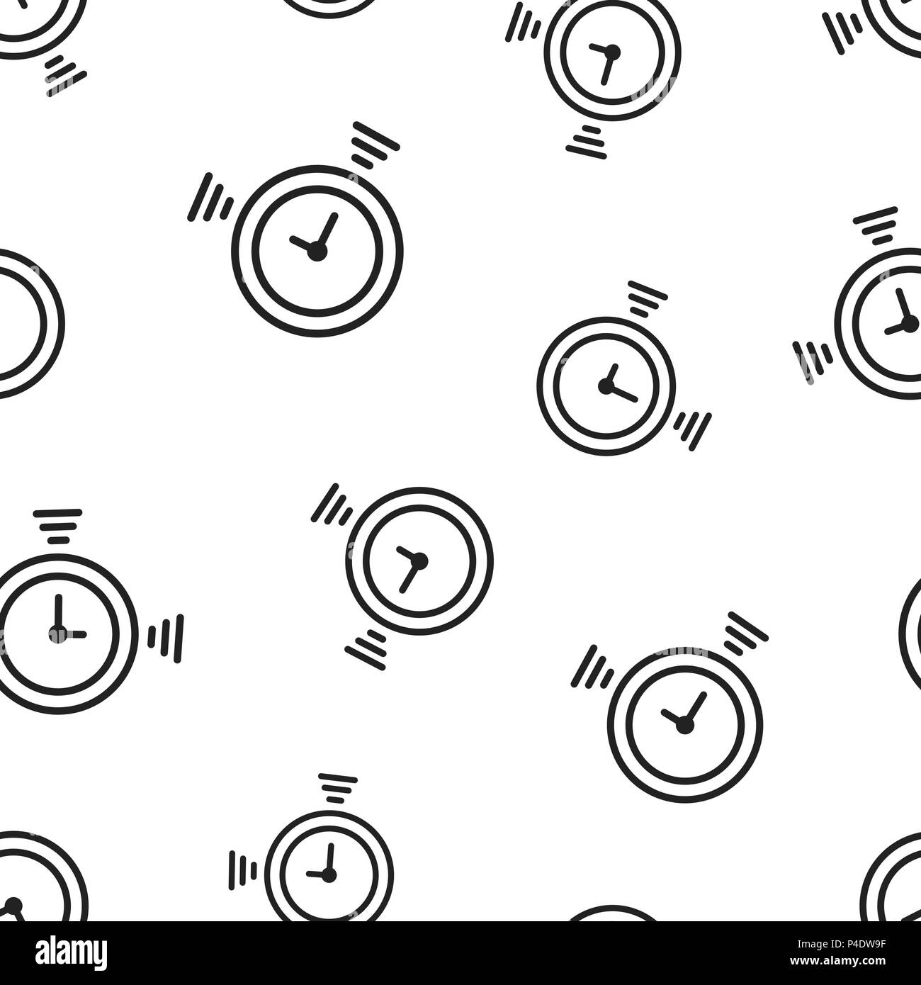Clock timer icon seamless pattern background. Business concept vector ...
