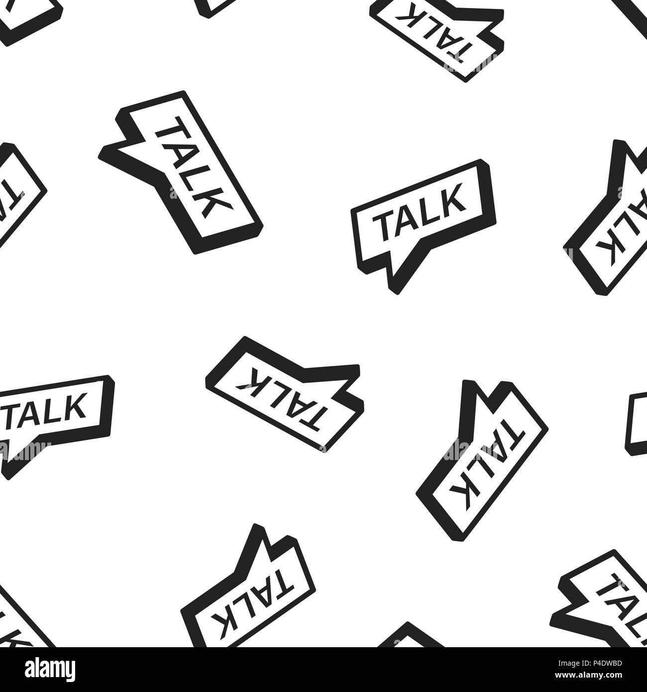 Talk icon seamless pattern background. Business concept vector ...