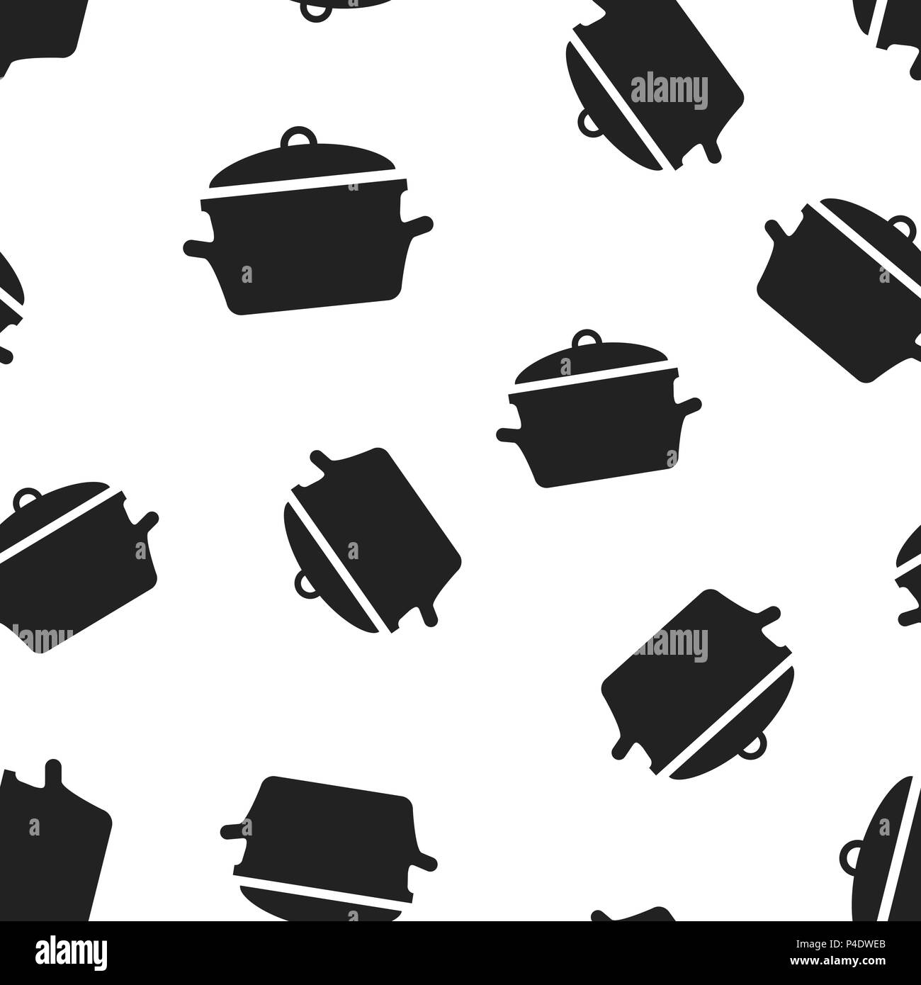 Cooking pan icon seamless pattern background. Business concept vector ...