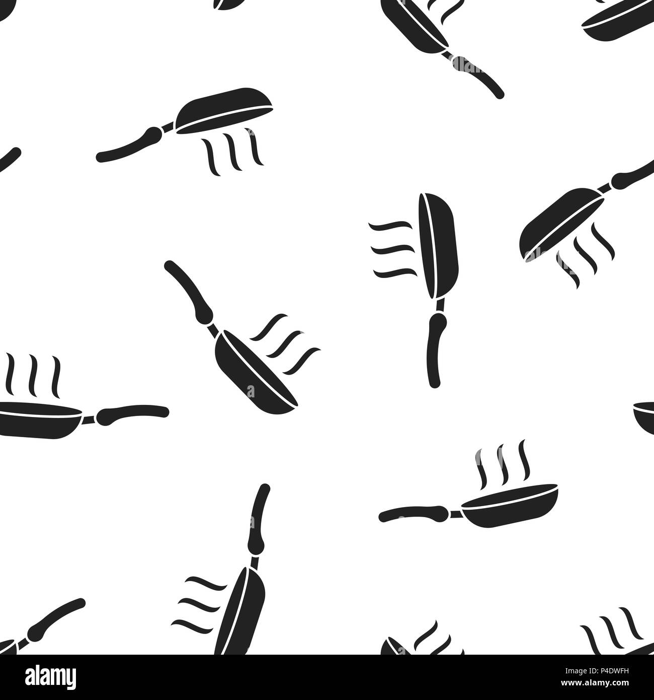 Frying pan icon seamless pattern background. Business concept vector ...