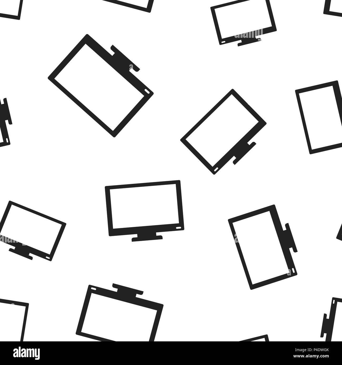 Computer monitor icon seamless pattern background. Business concept ...