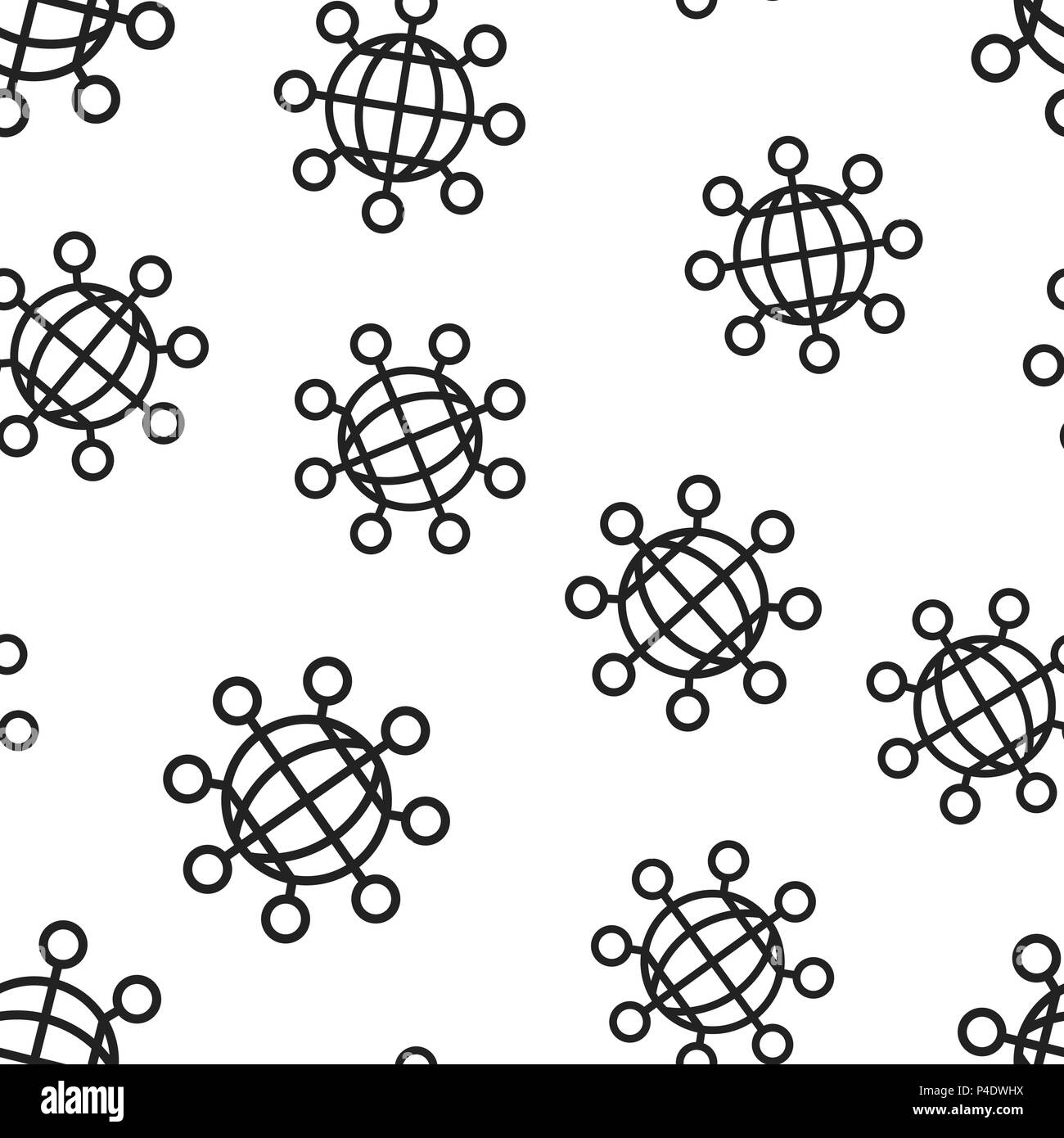 Sharing globe icon seamless pattern background. Business concept vector ...