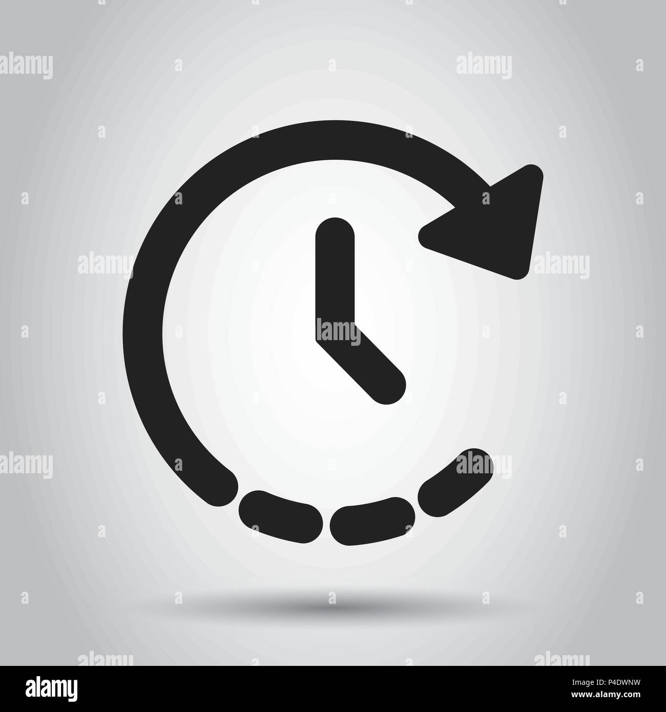 Clock time icon in flat style. Vector illustration. Business concept ...