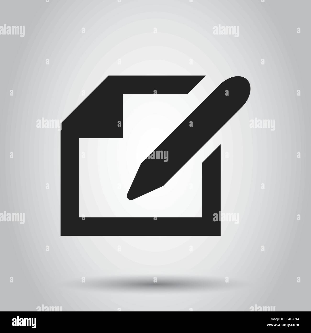 Notepad edit document with pencil icon. Vector illustration. Business ...