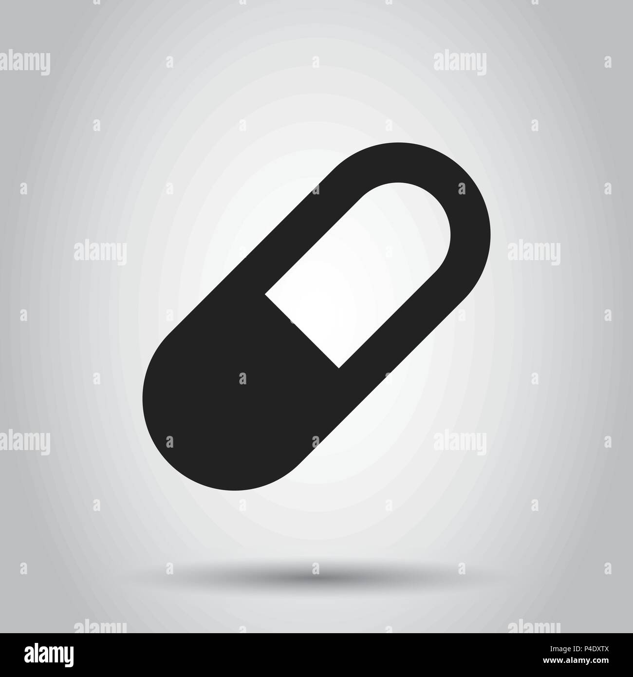 Pill vector icon in flat style. Tablet illustration pictogram. Capsule ...