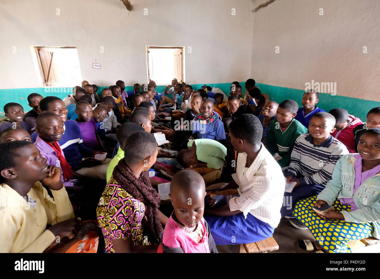 Rwanda, Burera lake, surrounding of Kidaho, local school Stock Photo ...