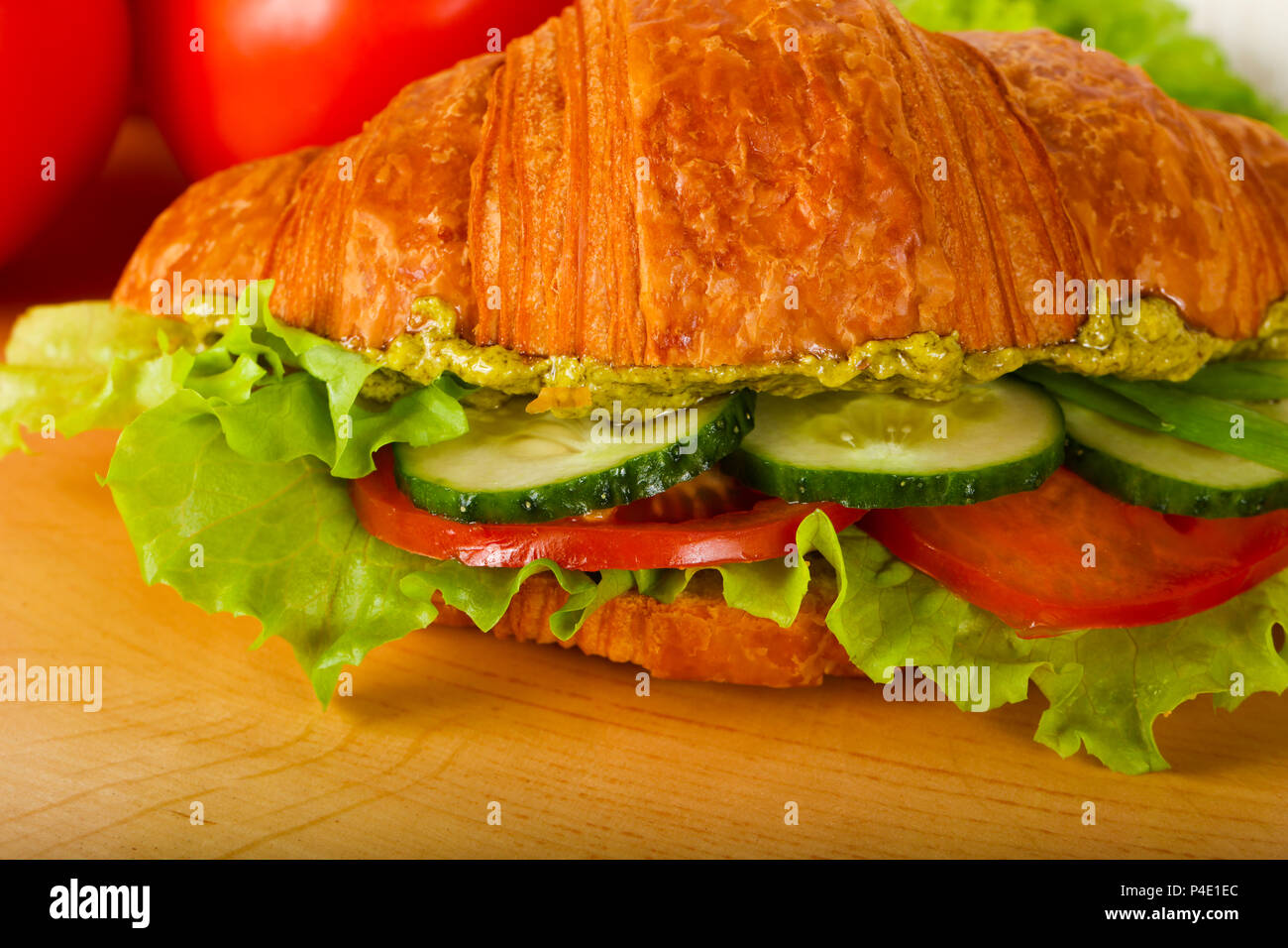 Vegan croissant with vegetables Stock Photo - Alamy