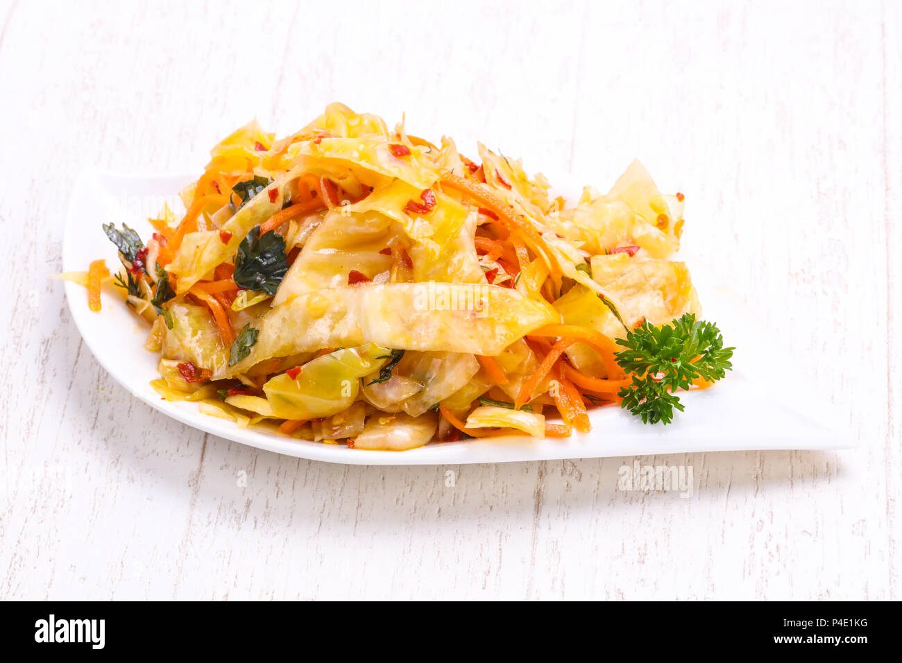 Traditional fermented cabbage sauerkraut in the bowl Stock Photo - Alamy