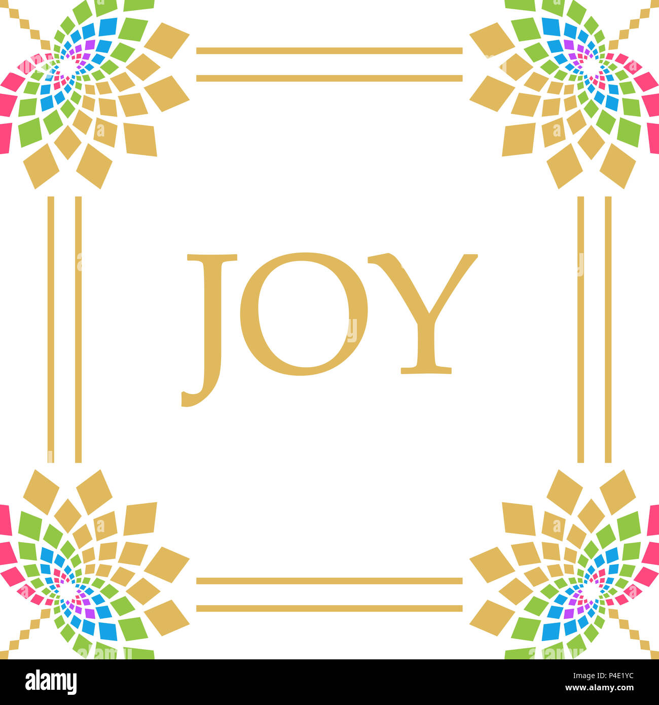 Joy Colorful Floral Square Stock Photo - Alamy