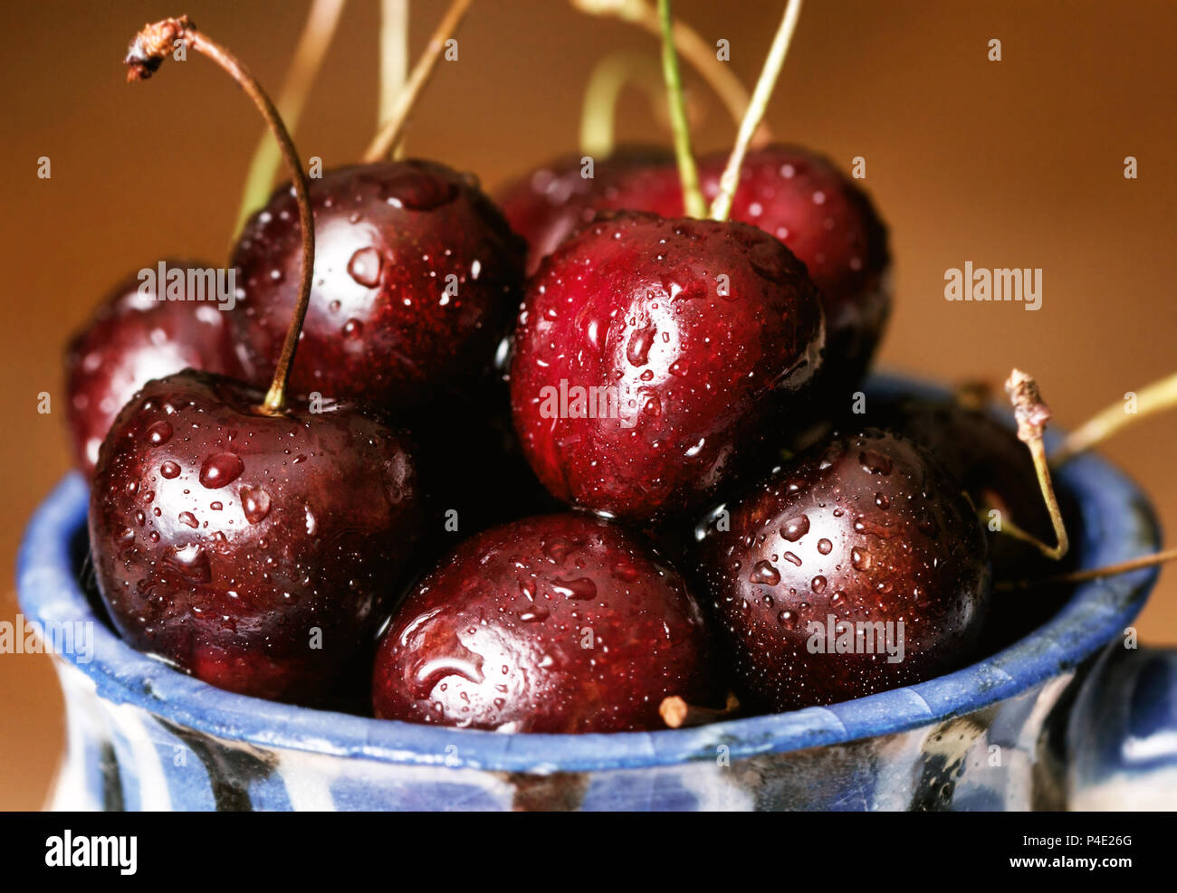 Beautiful red cherry close hi-res stock photography and images - Alamy