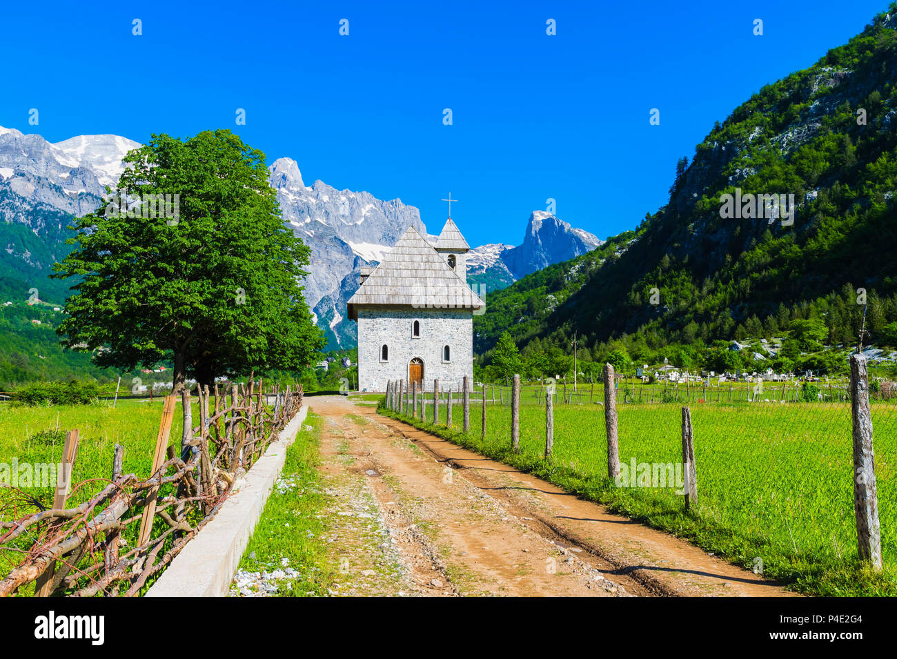 Catholic Church, Thethi village, Thethi valley, Albania Stock Photo - Alamy