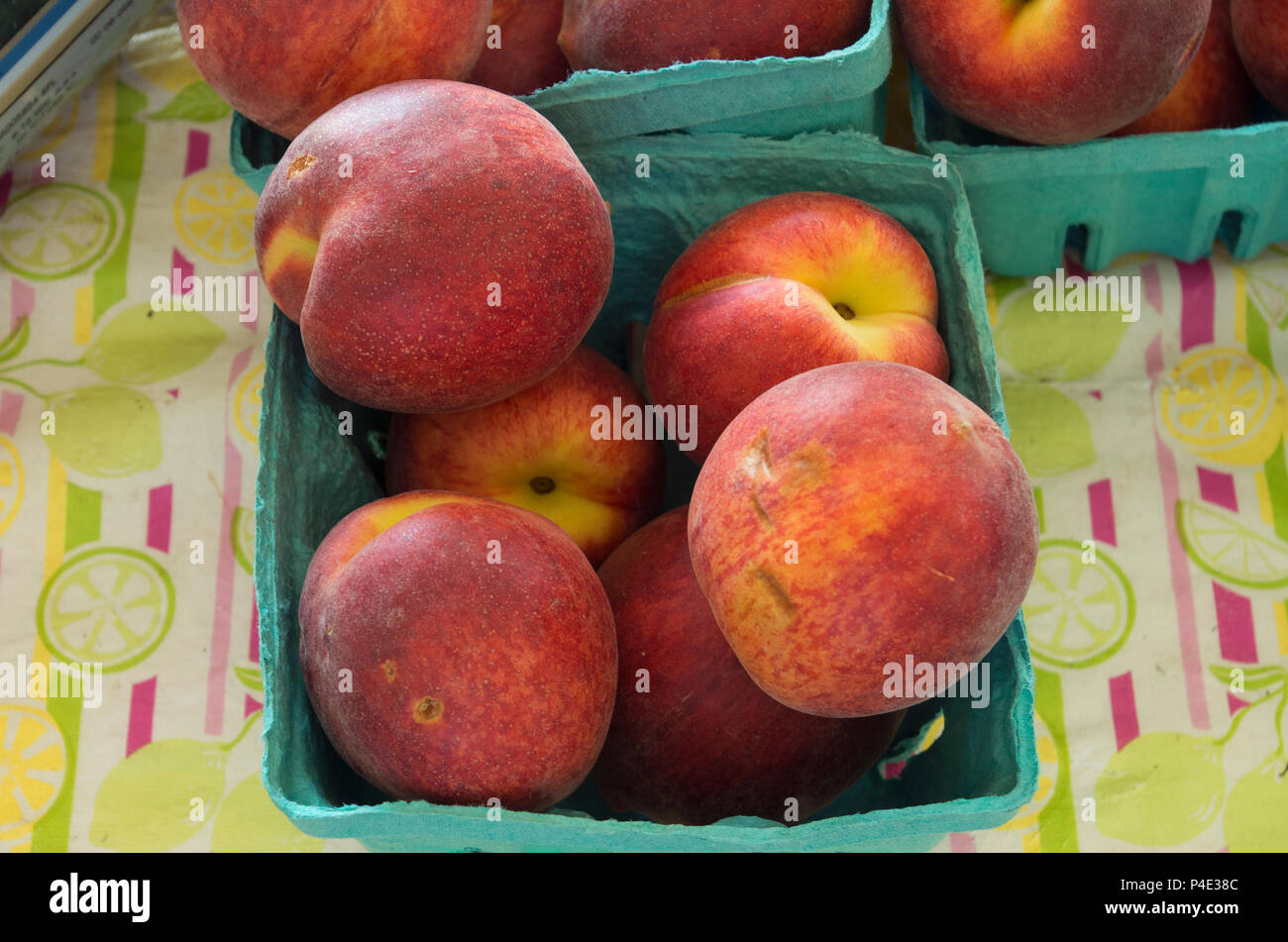 Fresh Peaches for sale in a Farmers Market in New Bern North Carolina ...