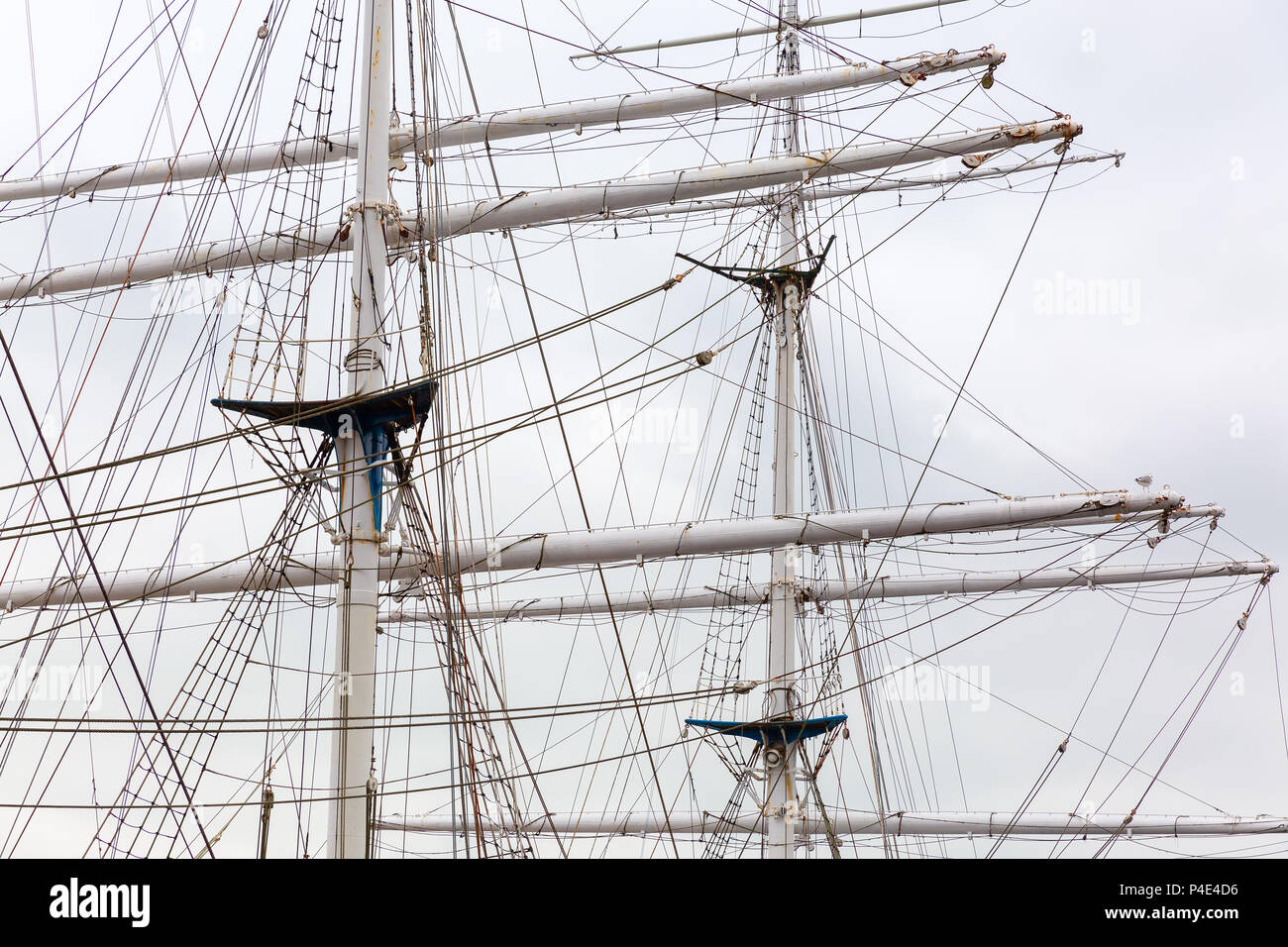 picture of masts and rigging of a sailing ship Stock Photo - Alamy
