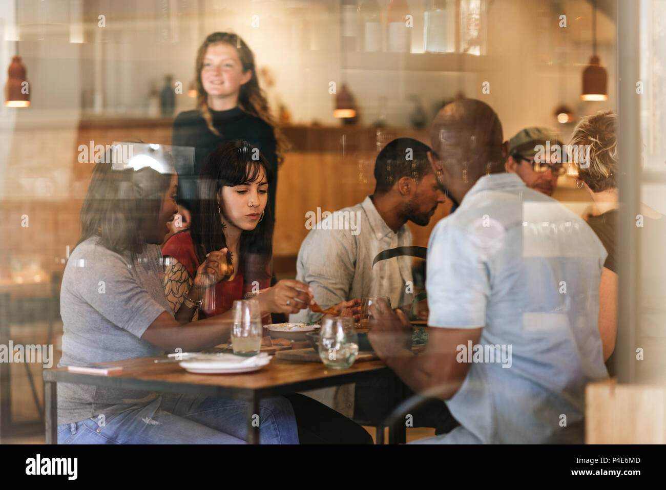 People eating table black and white hi-res stock photography and images ...